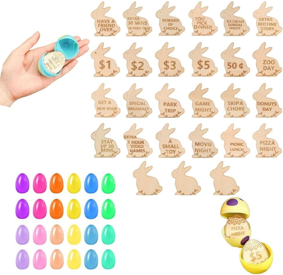 Easter Egg Reward Tokens,Wooden Easter Egg Tokens for Kids Teens,Easter ...
