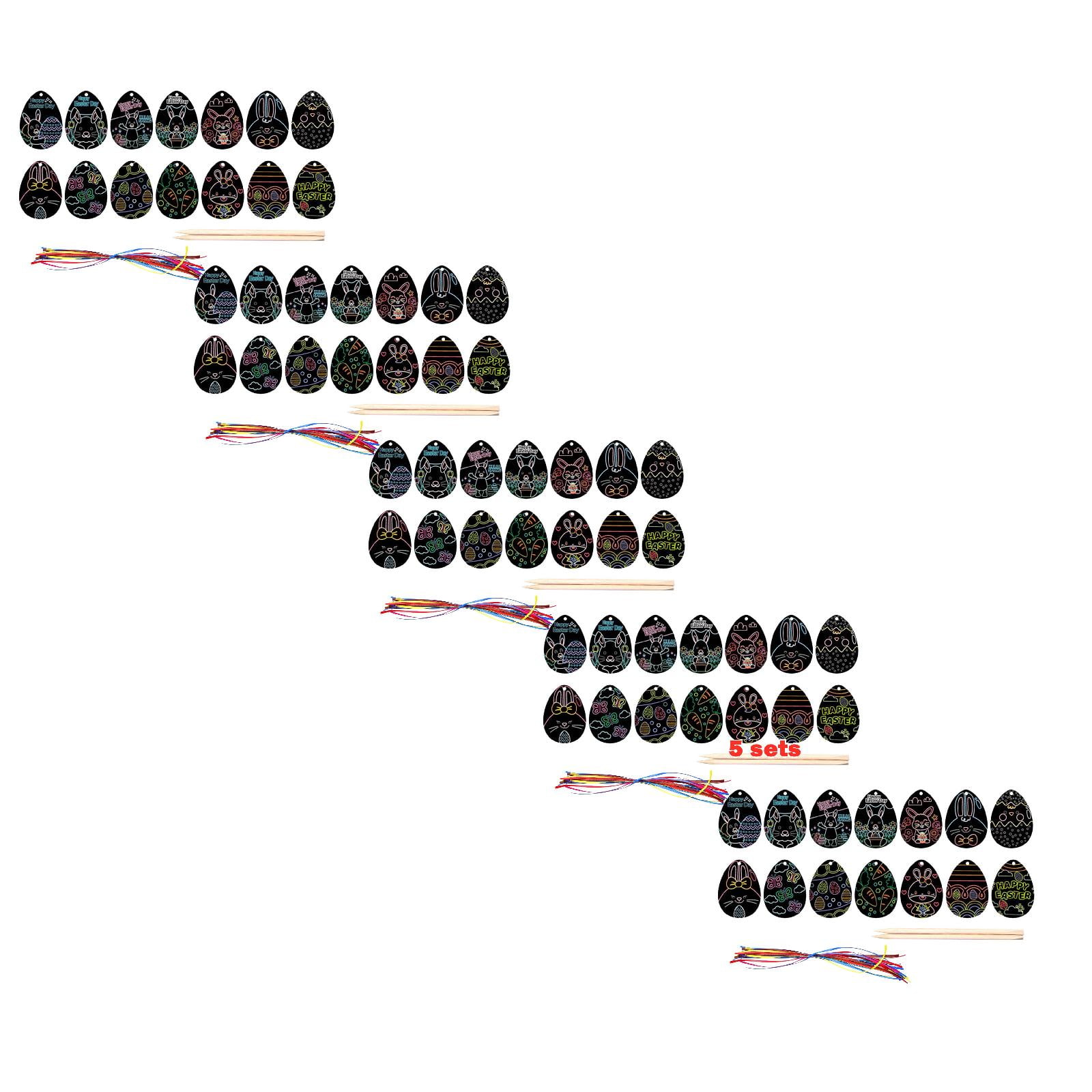 Easter Egg Scratch Set, 30 PCS Rainbow Scratch Mini Notes with Colorful ...