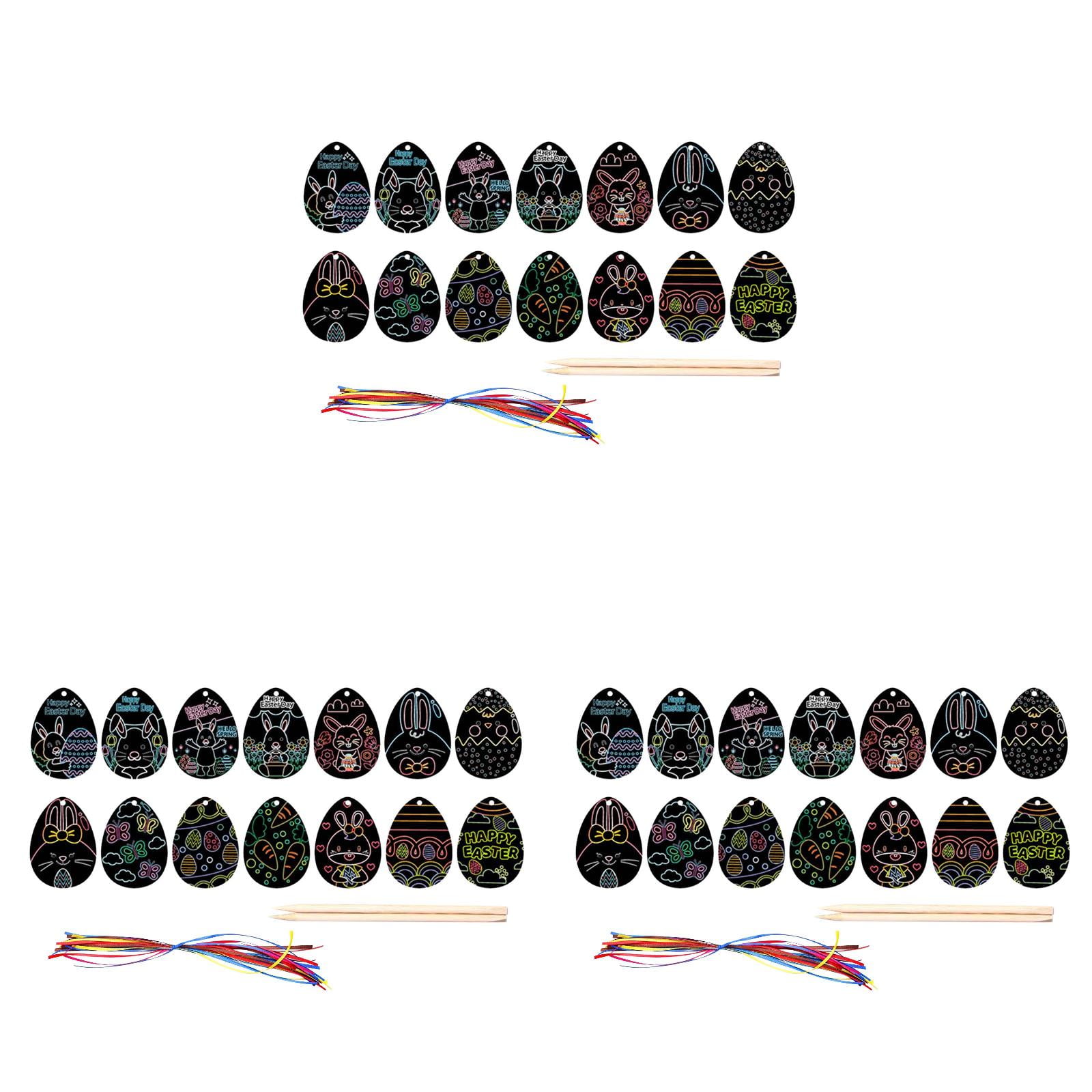 Easter Egg Scratch Set, 30 PCS Rainbow Scratch Mini Notes with Colorful ...