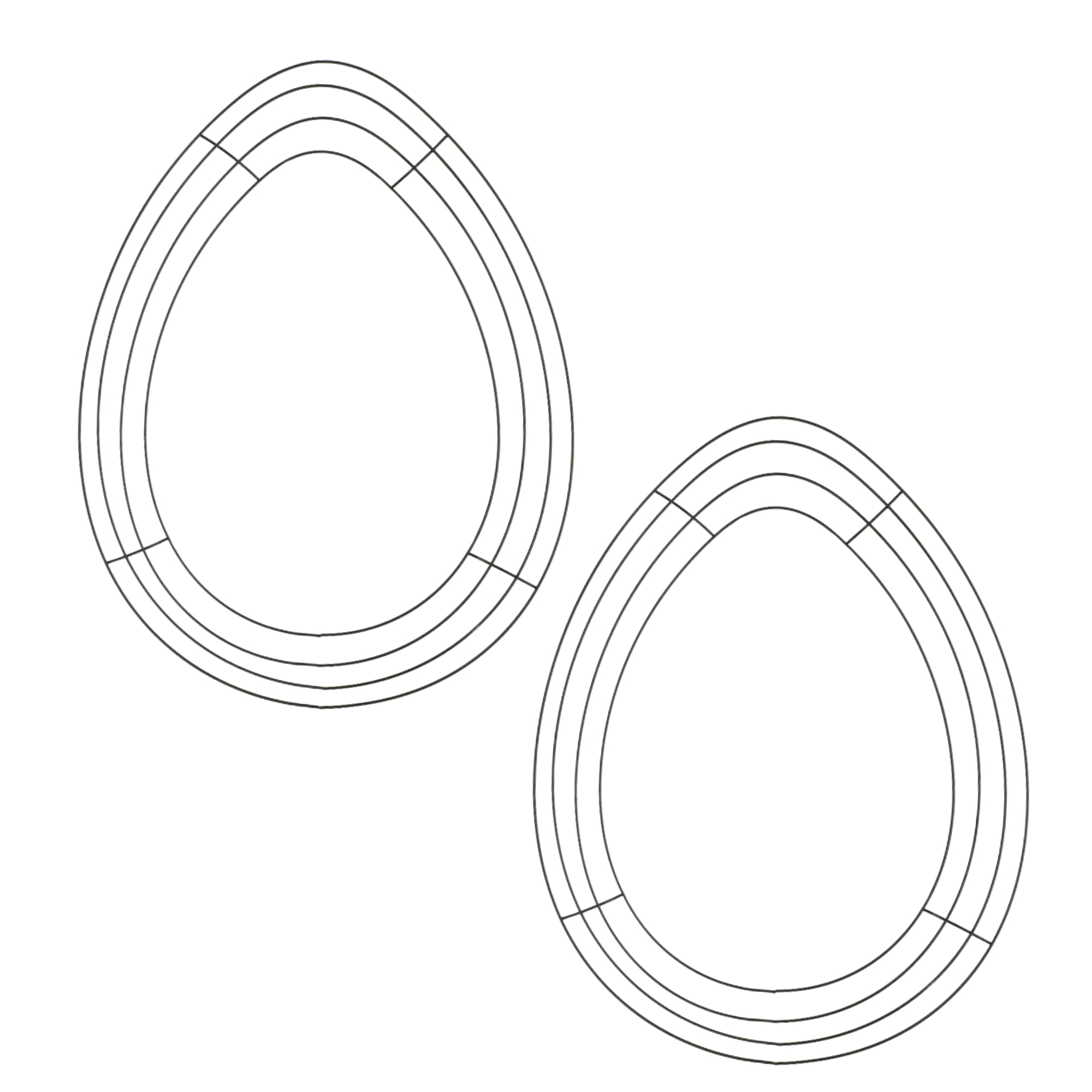 Easter Egg-Shaped Metal Wreath Forms DIY Craft Floral Easter Egg ...