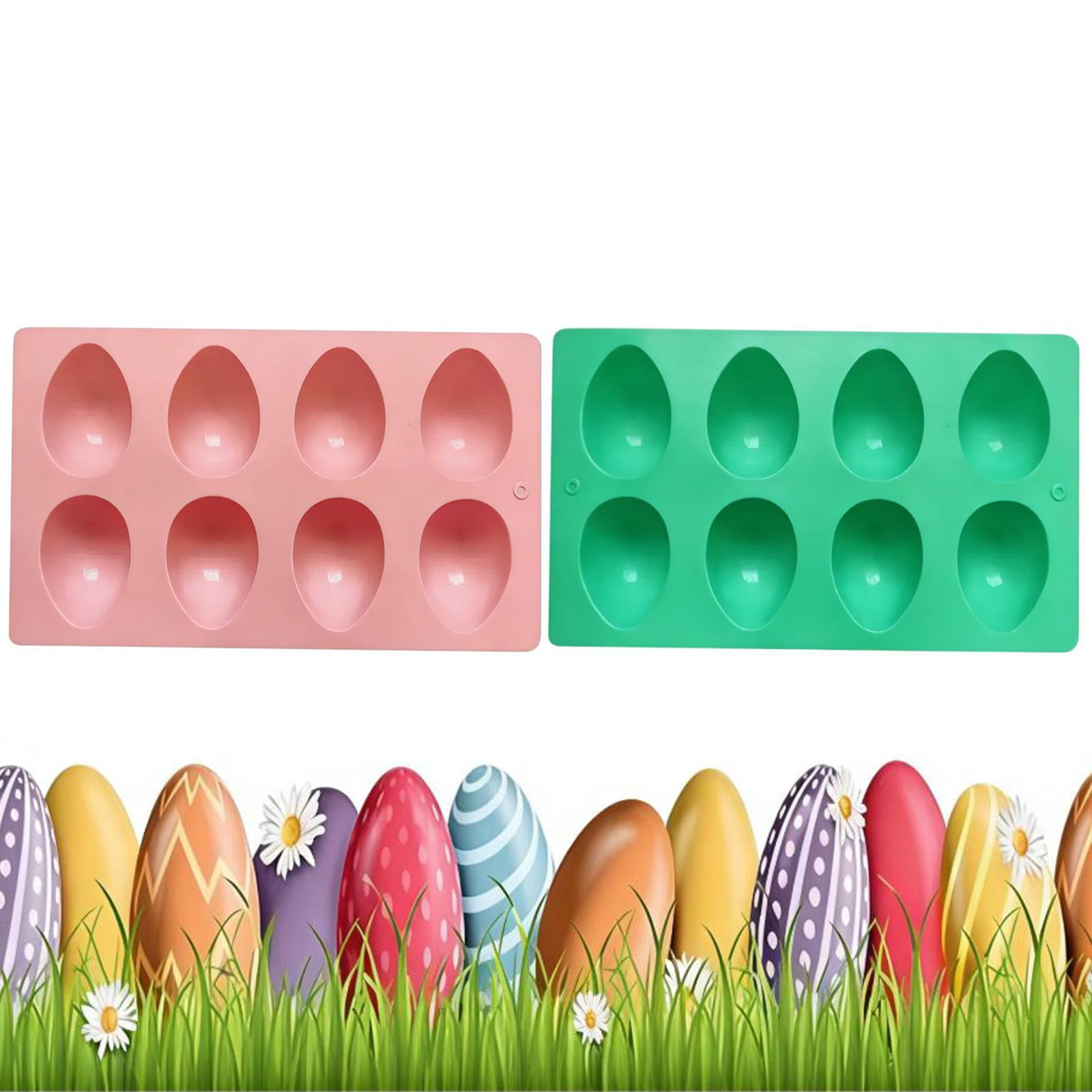 Easter Egg Shaped Silicone Molds 8-Cavity, Cake Pop Mold for Baking ...