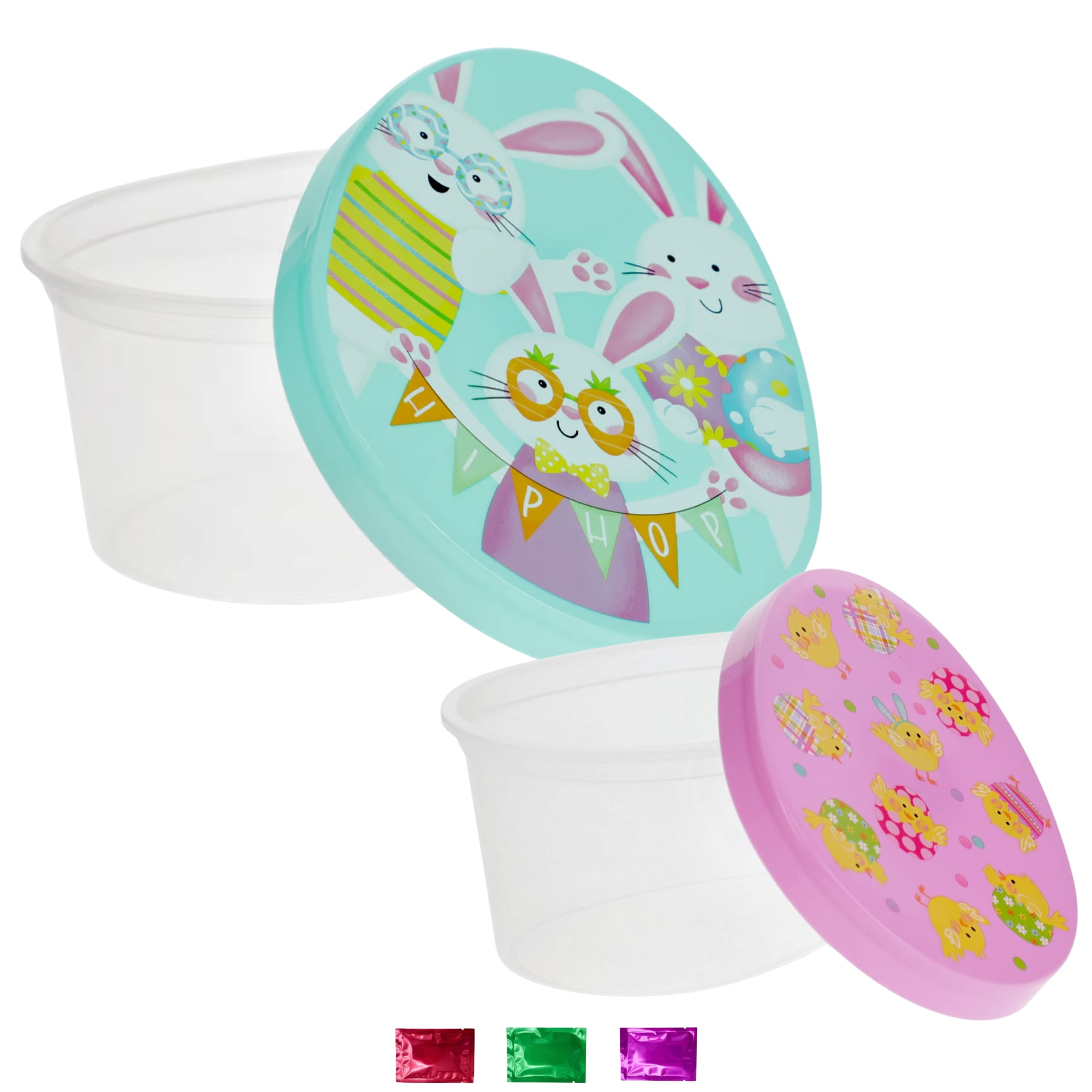 Easter Egg Shaped Storage Containers 2 Ct, Large and Small Easter Bunny ...