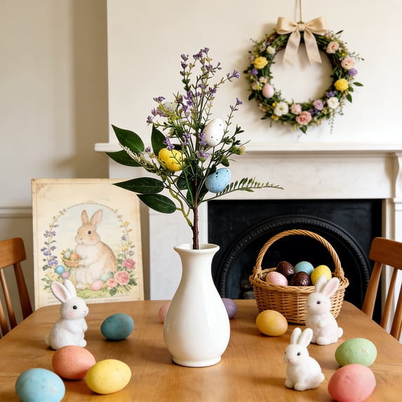 Easter Egg Stems Floral Picks Leaves Decorations Artificial Branches ...