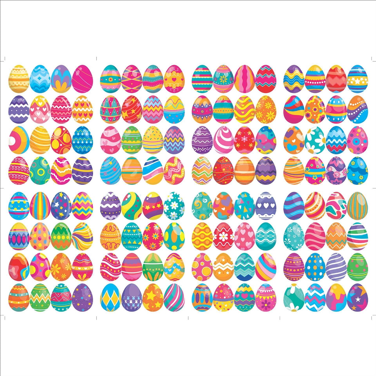 Easter Egg Stickers for Kids - 16 sheets DIY Cartoon Decals, Non-Toxic ...