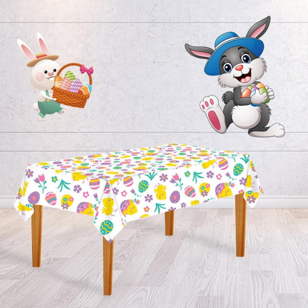 Easter Egg Table Cover Easter Day Bunny Tablecloth Disposable ...