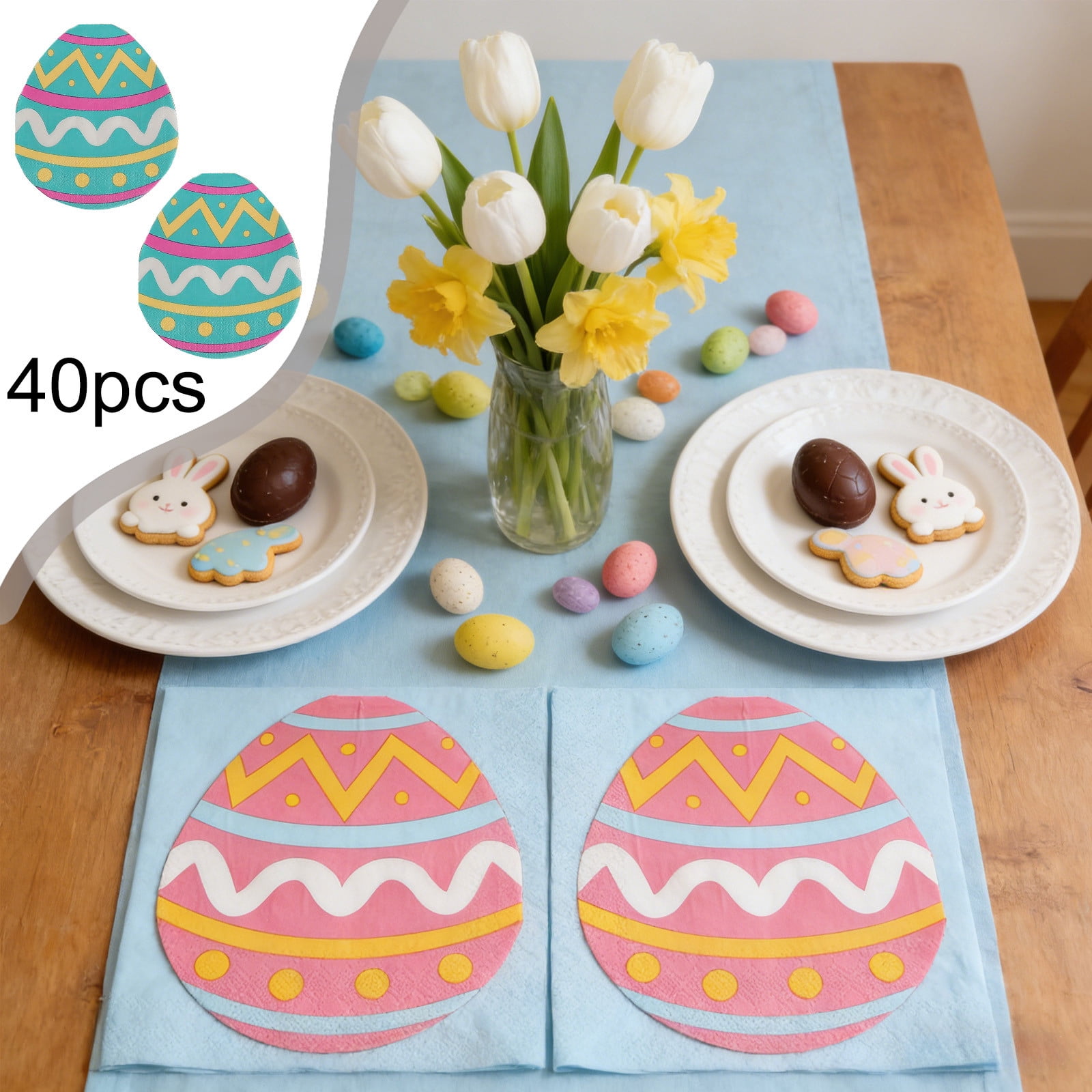 Easter Egg Themed Paper Napkins for Party Gatherings, Disposable ...