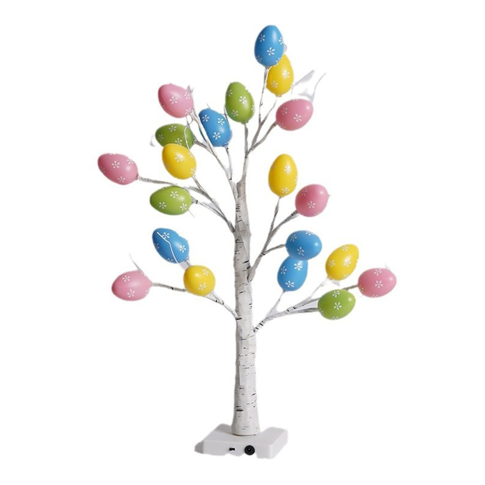 Easter Egg Tree, 14 Inch Lighted Easter Tree 24 Led Lights Table ...