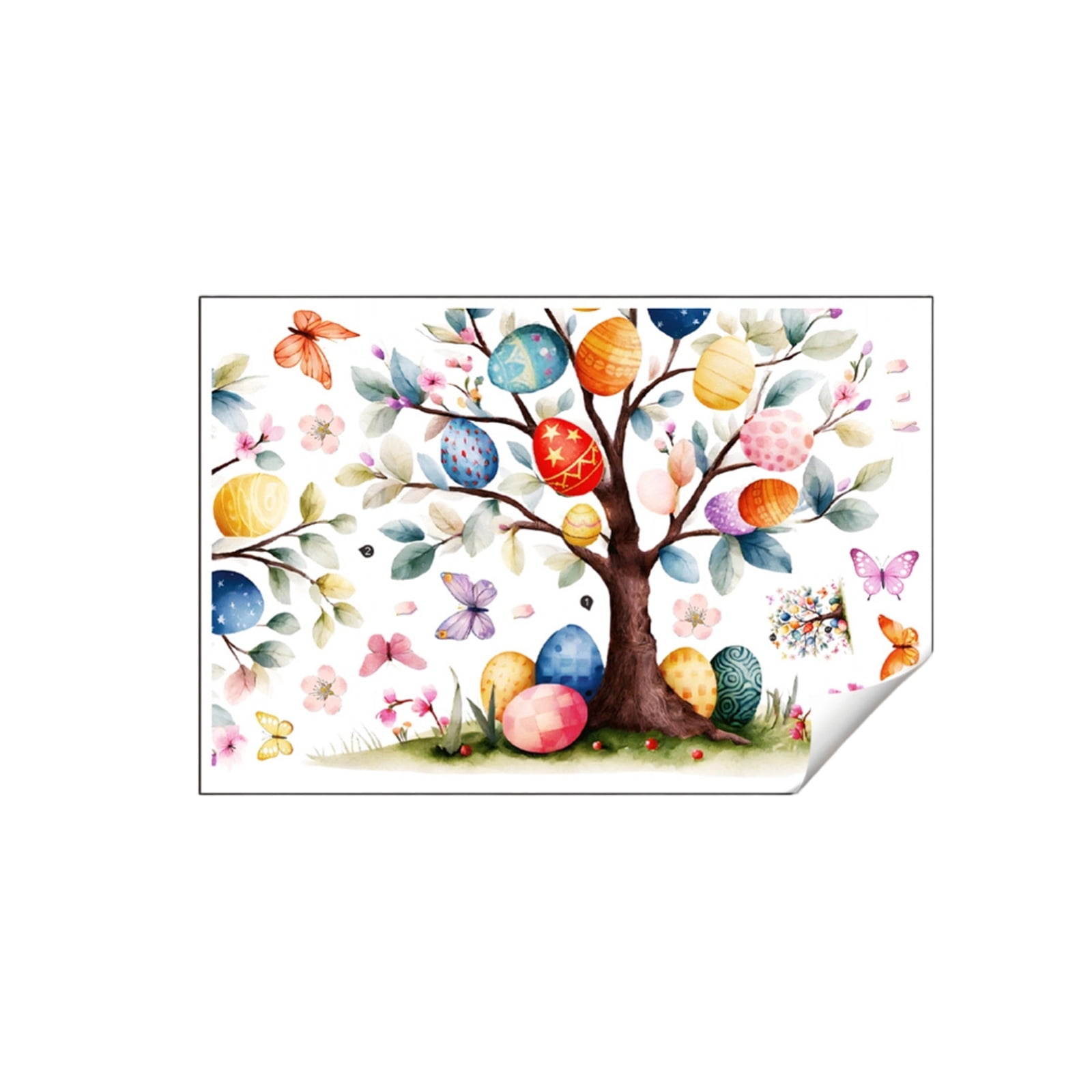 Easter Egg Tree Wall Decal Removable Vinyl Sticker Spring Festival ...