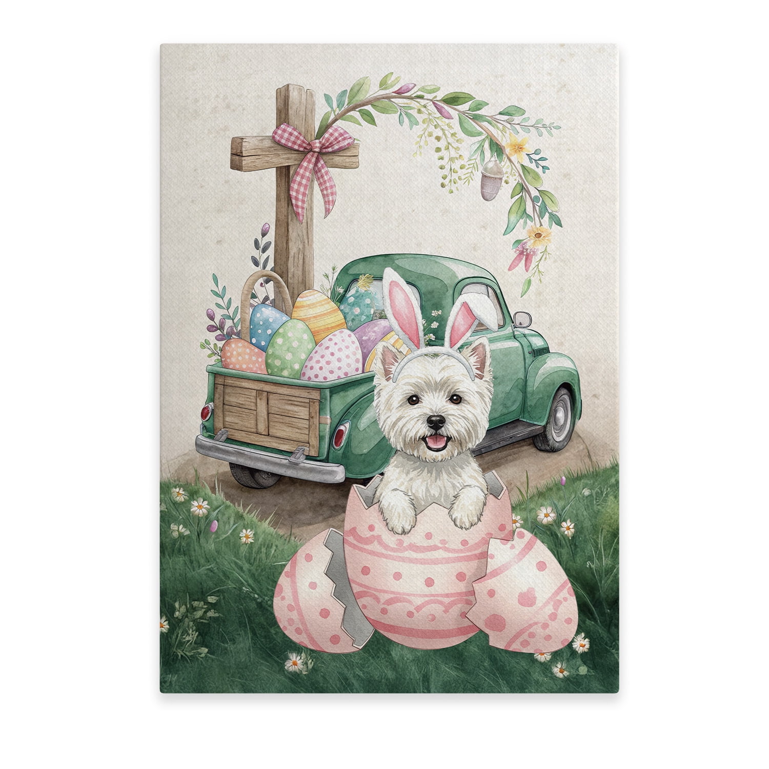 Easter Egg West Highland White Terrier Bunny Ear Welcome Spring Truck ...