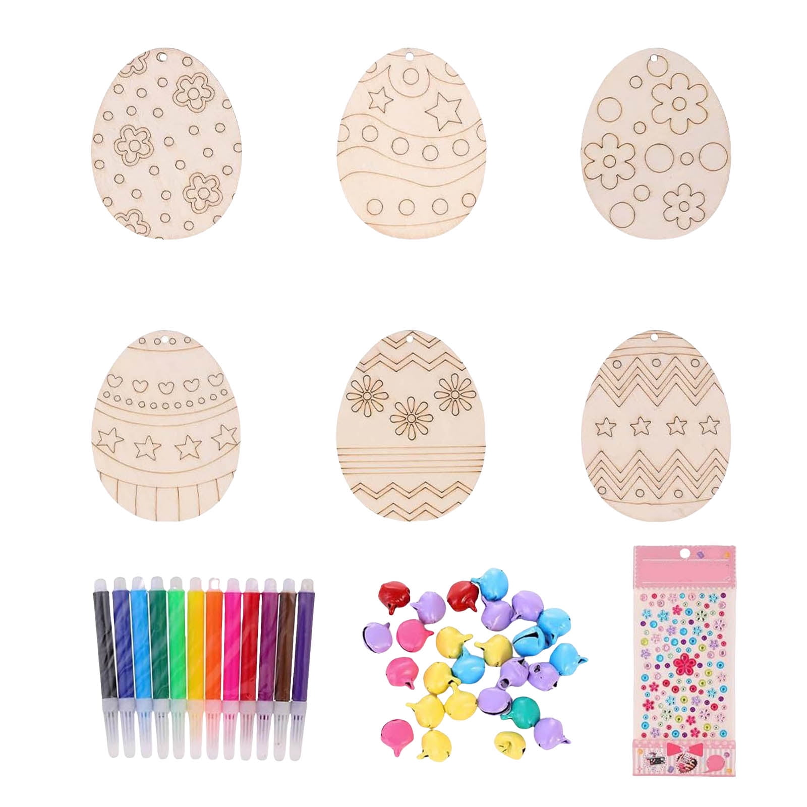 Easter Egg Wooden Hanging Ornaments DIY Easter Crafts Easter Party ...