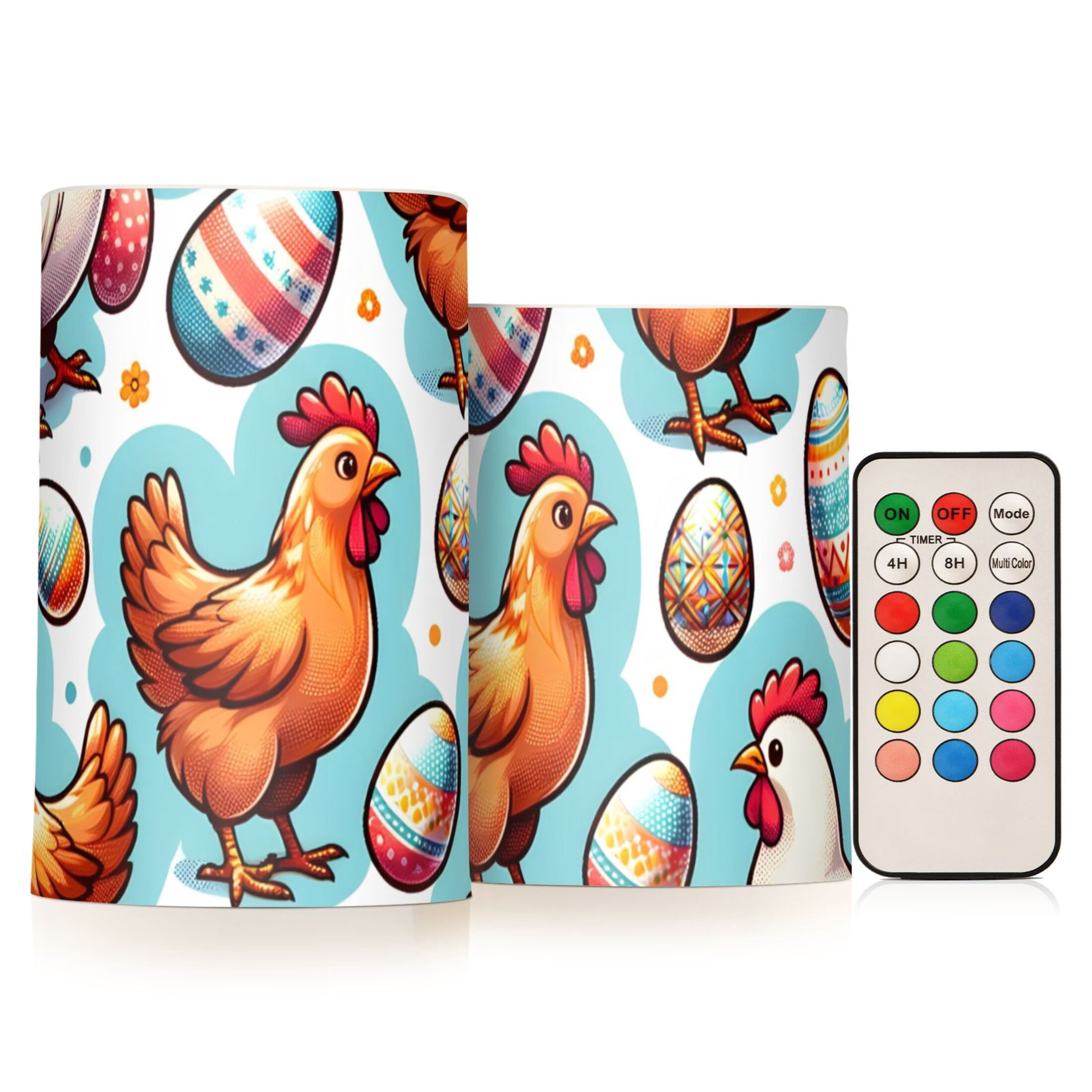 Easter Egg and Chicken Flickering Flameless LED Candles set of 2 ...