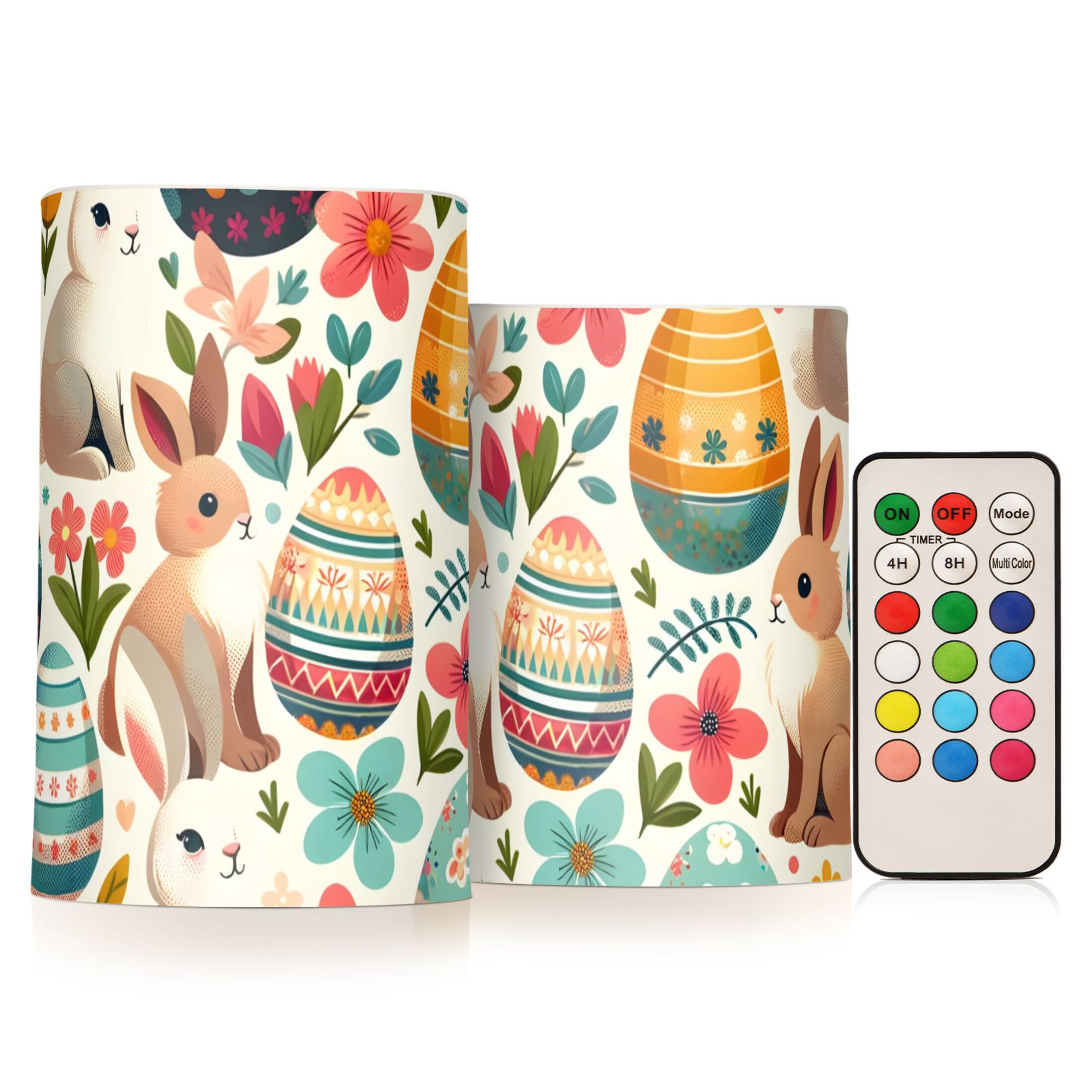 Easter Egg and Rabbit with Flower Flameless Candles with Remote Timer ...