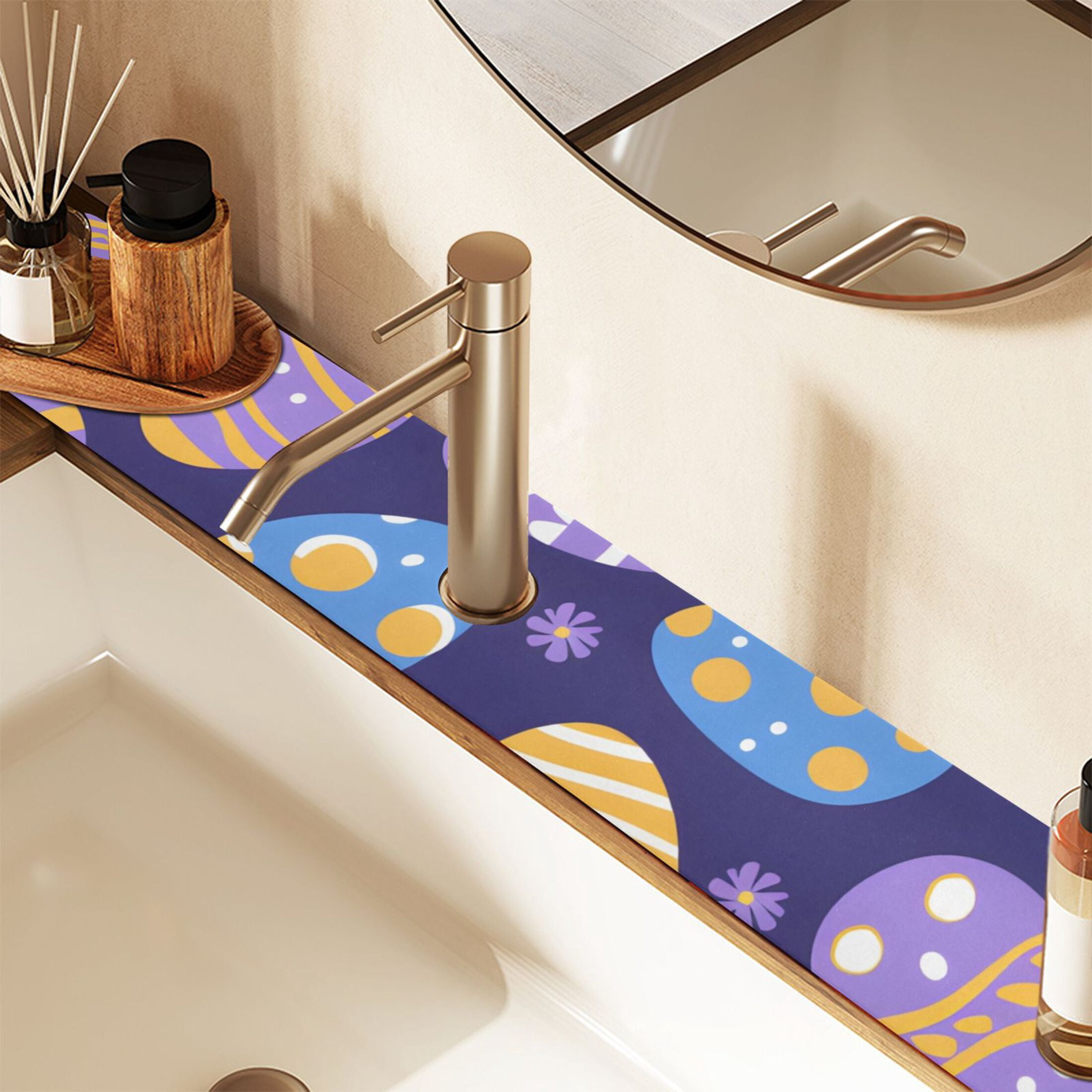 Easter Egg and Snow Sink Splash Guard Faucet Drying Mat 30"x5.4 ...