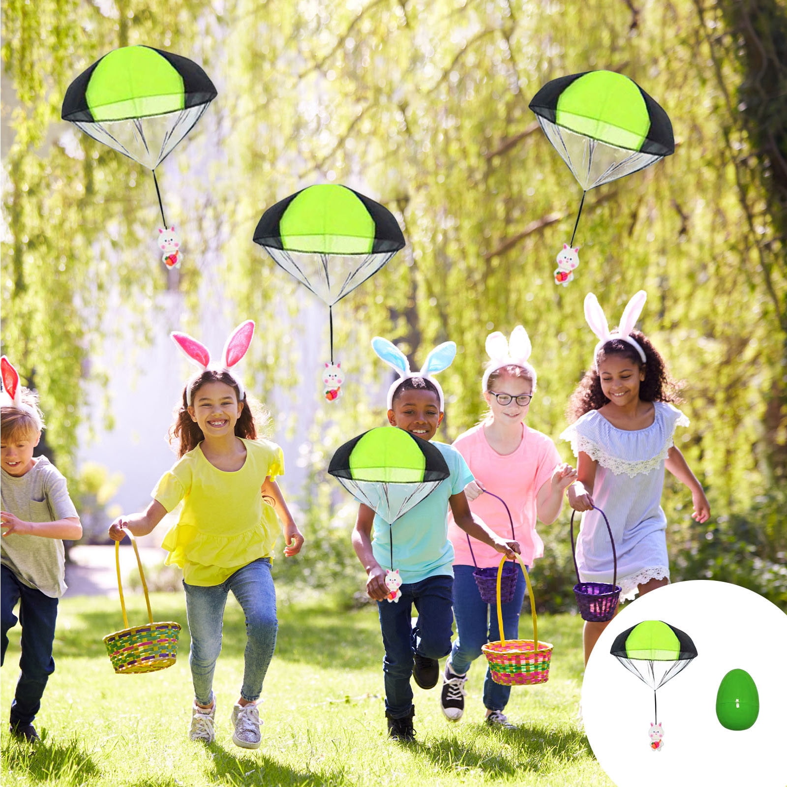 Easter Egg with Parachute Toy, Throwing Fun Activity Supply, Party ...