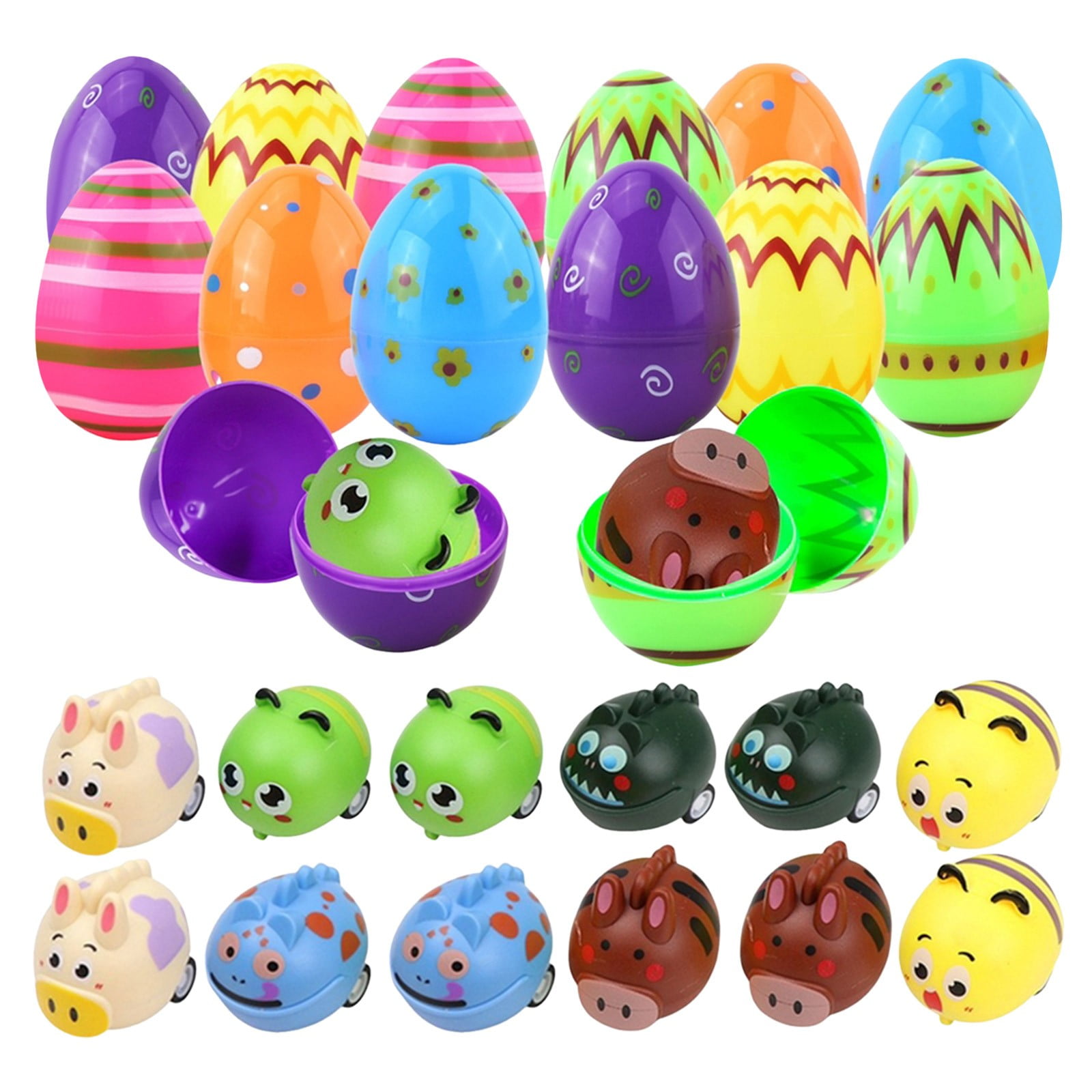 Easter Eggs,12 Packs Prefilled Easter Eggs with Toys,Mochi Squishy ...