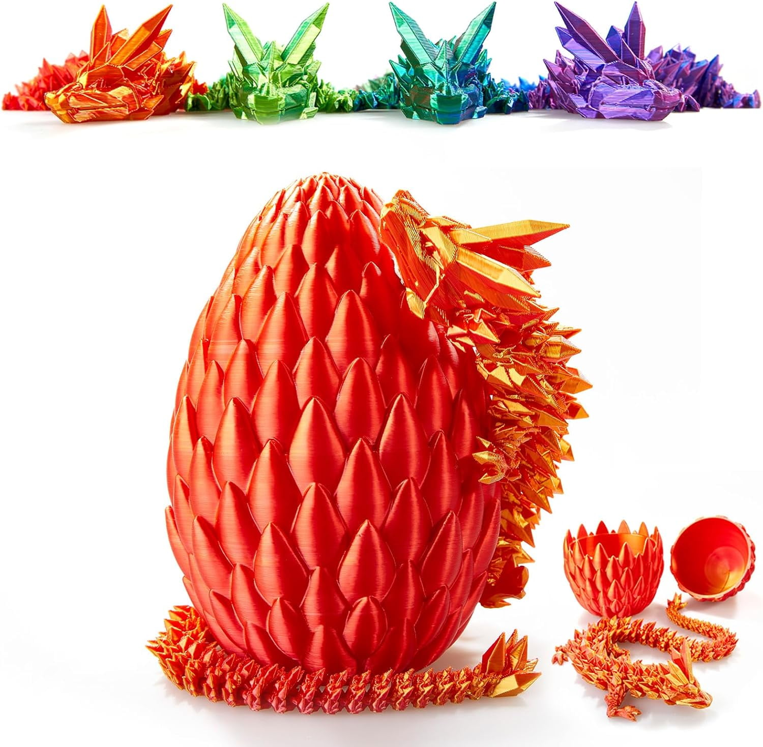 Easter Eggs,3D Printed Dragon Egg, 15Inch Crystal Dragon in Dragon Egg ...