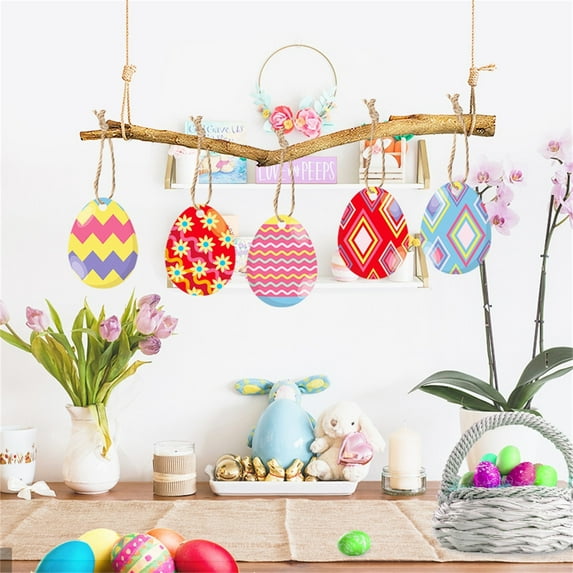 Easter Eggs 9 Pieces Easter Paper Ornaments, Easter Decorative Paper ...