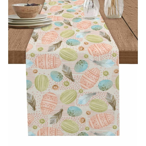 Easter Eggs And Feathers Table Runner ration Home r Dinner Table ration ...