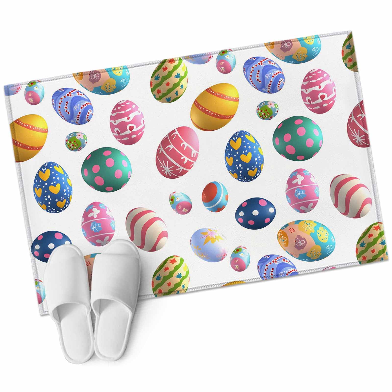 Easter Eggs Area Rugs 2x3ft Stripes Polka Dots Love Hearts Colorful Egg ...