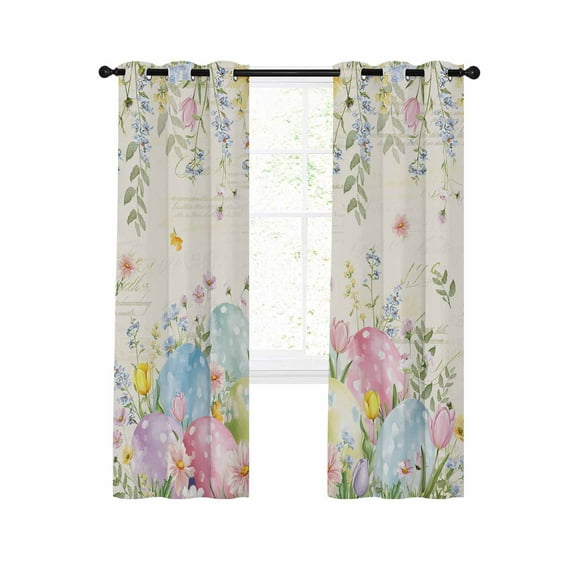 Easter Eggs Blackout Curtains for Bedroom Living Room, Spring Colorful ...