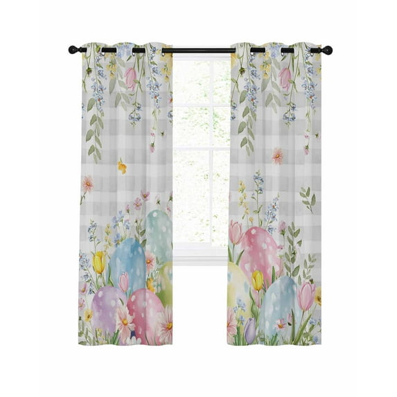 Easter Eggs Blackout Curtains for Bedroom Living Room, Spring Colorful ...