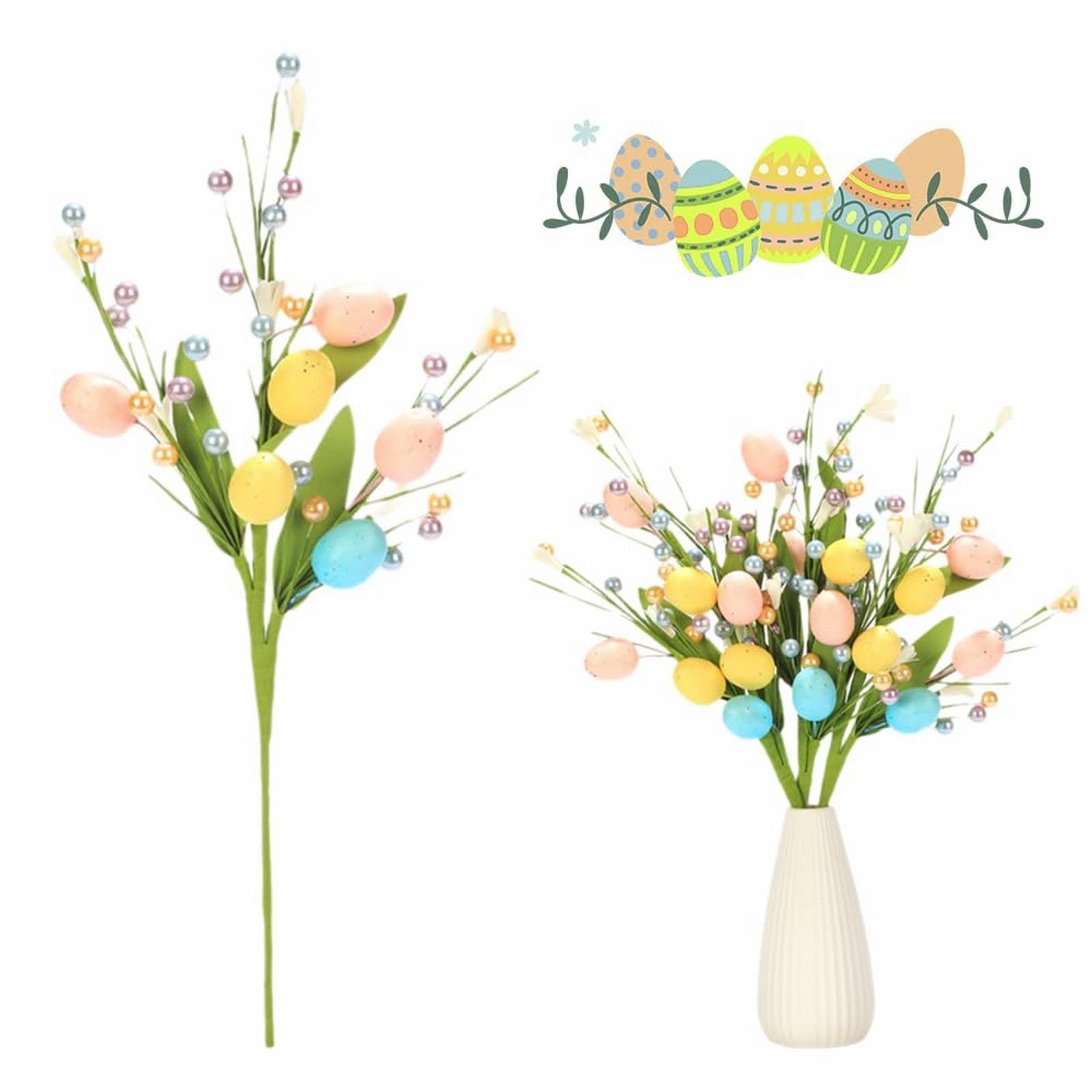 Easter Eggs Blossom Branches, 2025 New Easter Decorations Easter Vase ...