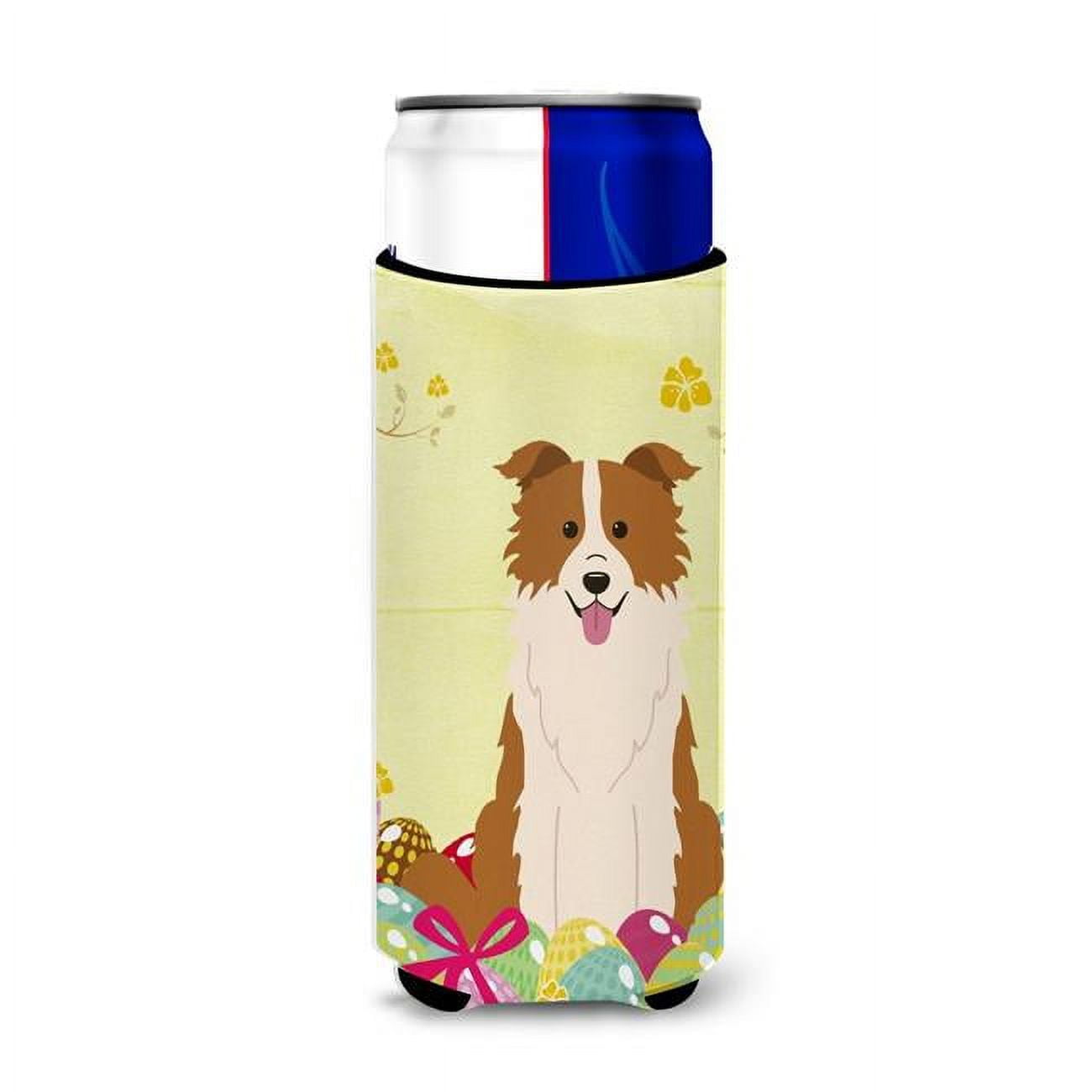 Easter Eggs Border Collie Red White Michelob Ultra Hugger for Slim Cans ...