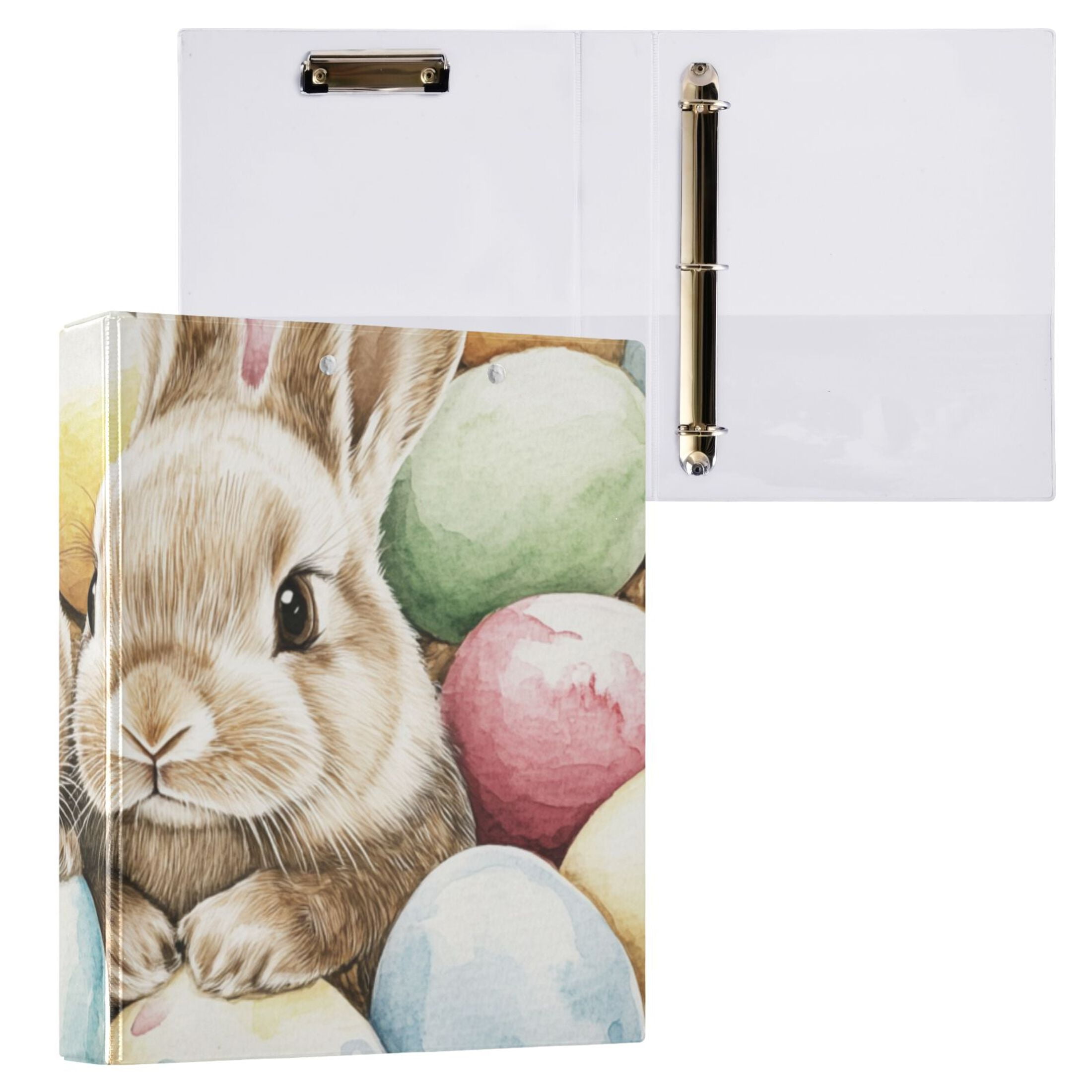 Easter Eggs Bunnies 3 Ring Binders 1.5 inch Hardcover File Folders with ...