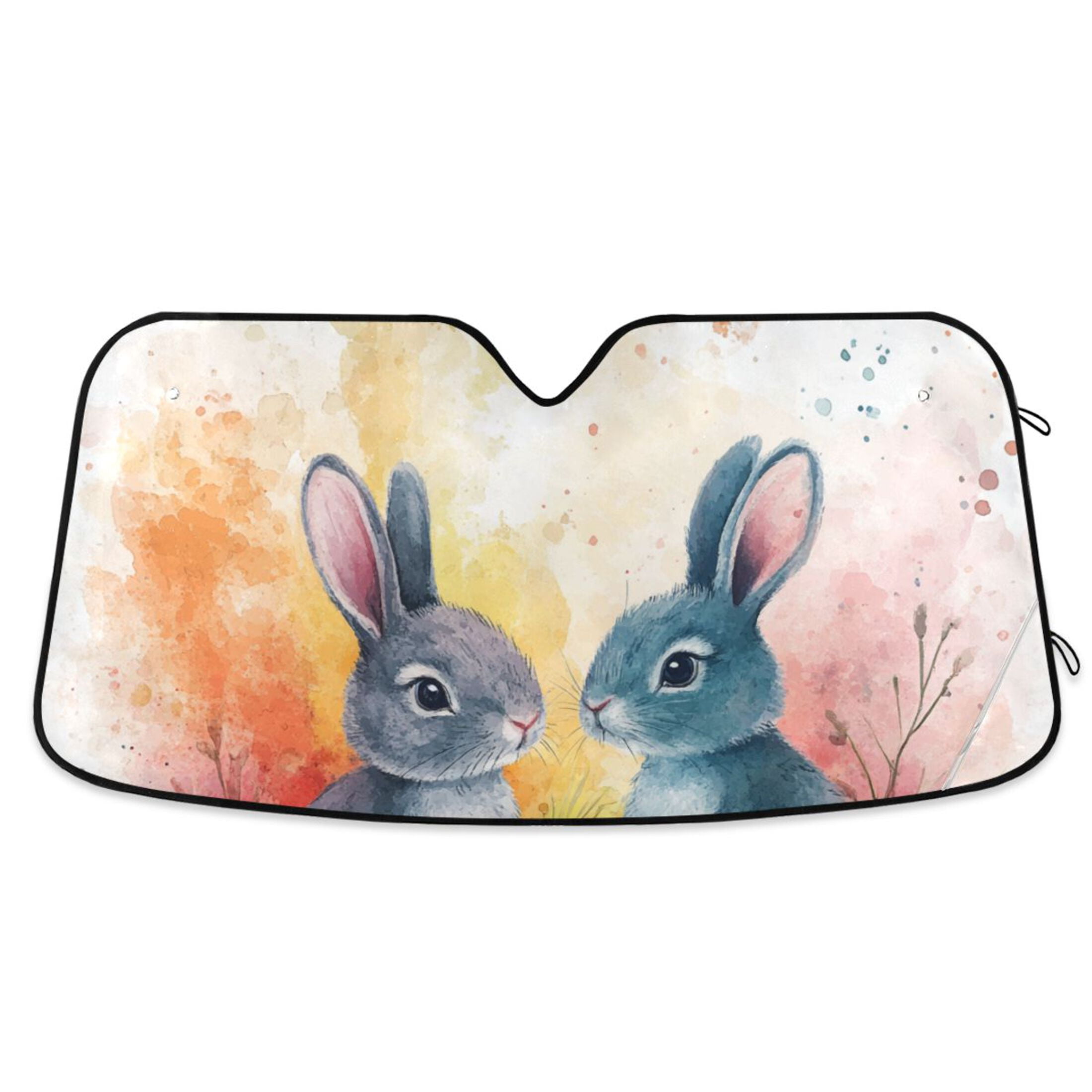 Easter Eggs Bunnies Leaves Car Windshield Sun Shade Reflector Sunshade ...