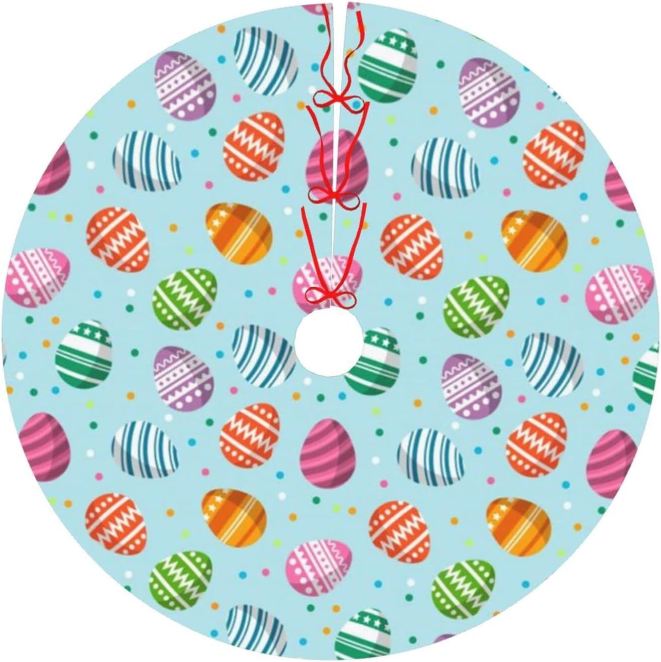 Easter Eggs Bunny Christmas Tree Skirt Happy Easter Day Tree Skirt ...
