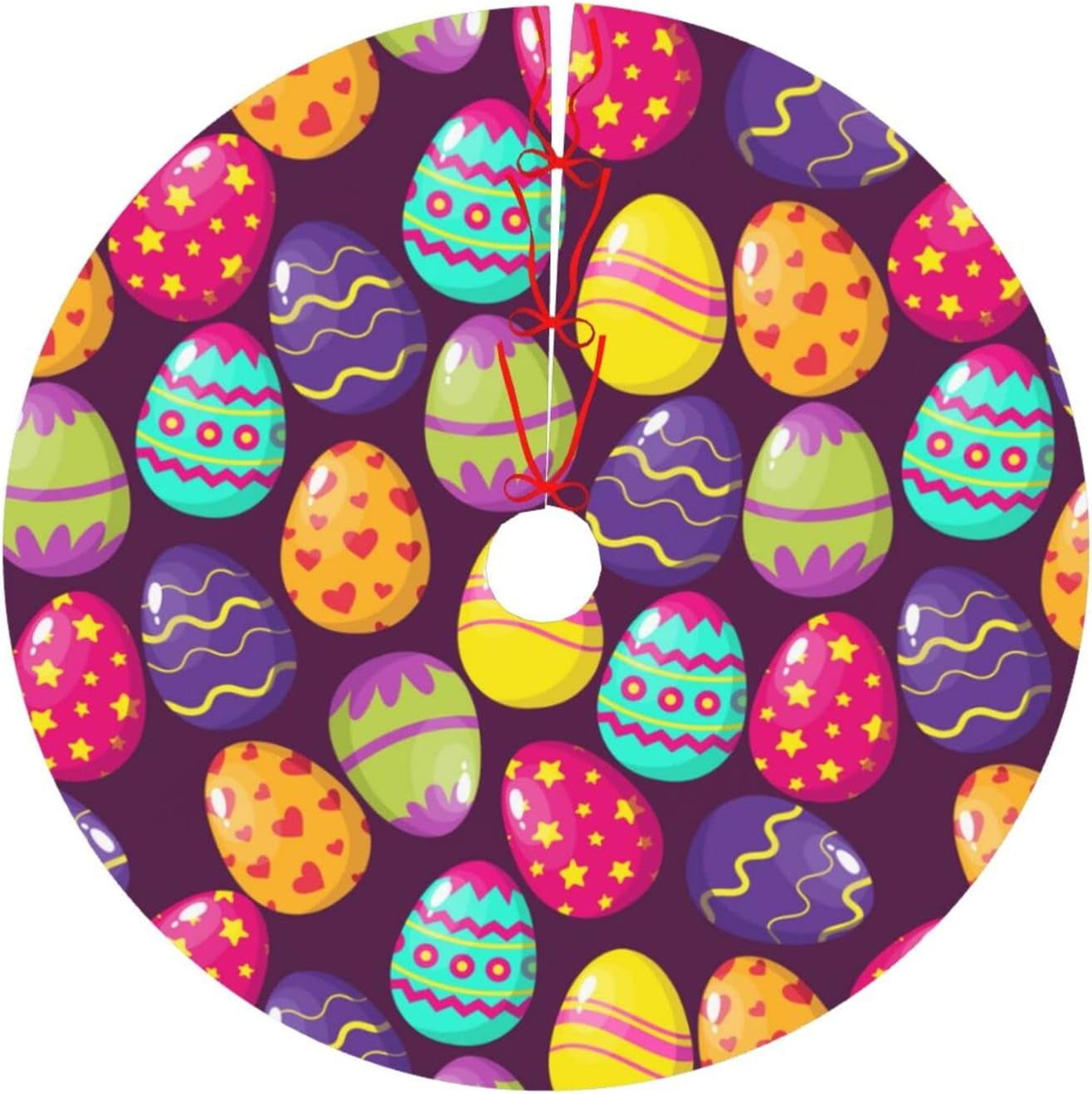 Easter Eggs Bunny Christmas Tree Skirt Happy Easter Day Tree Skirt ...