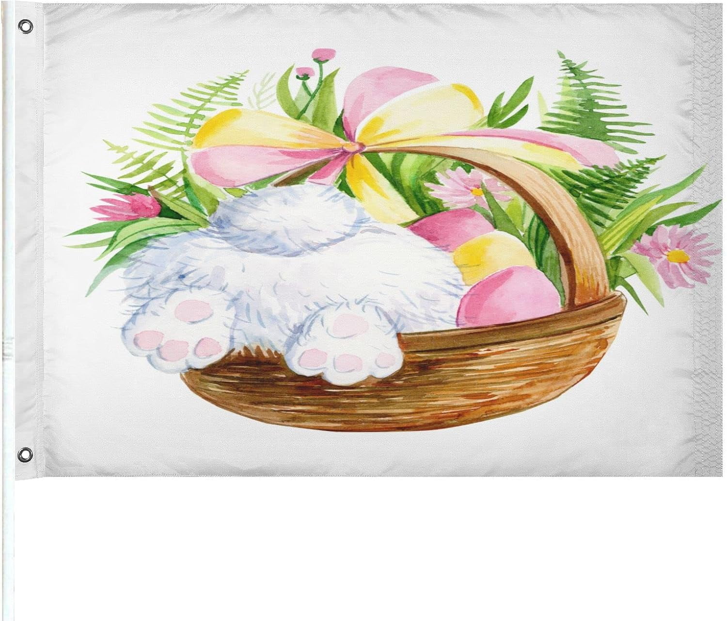 Easter Eggs Bunny Leaves Flag Outdoor Garden Flag for Outside Funny ...