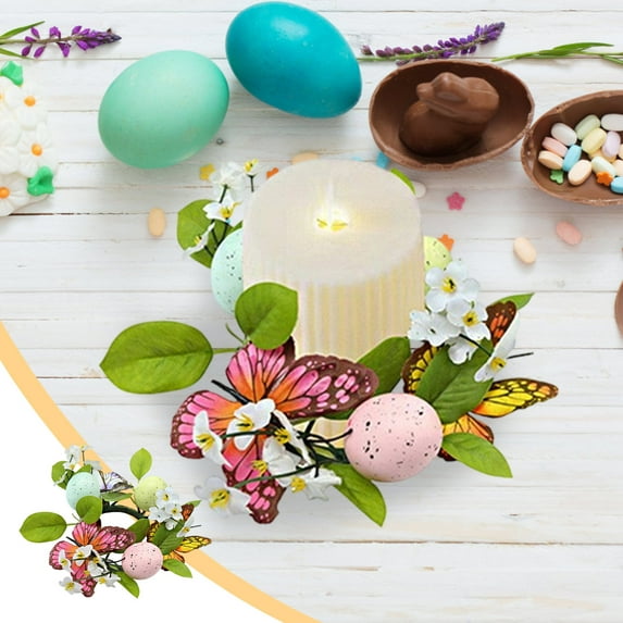 Easter Eggs Candle Holders Wreath for Holiday Table Decorations ...