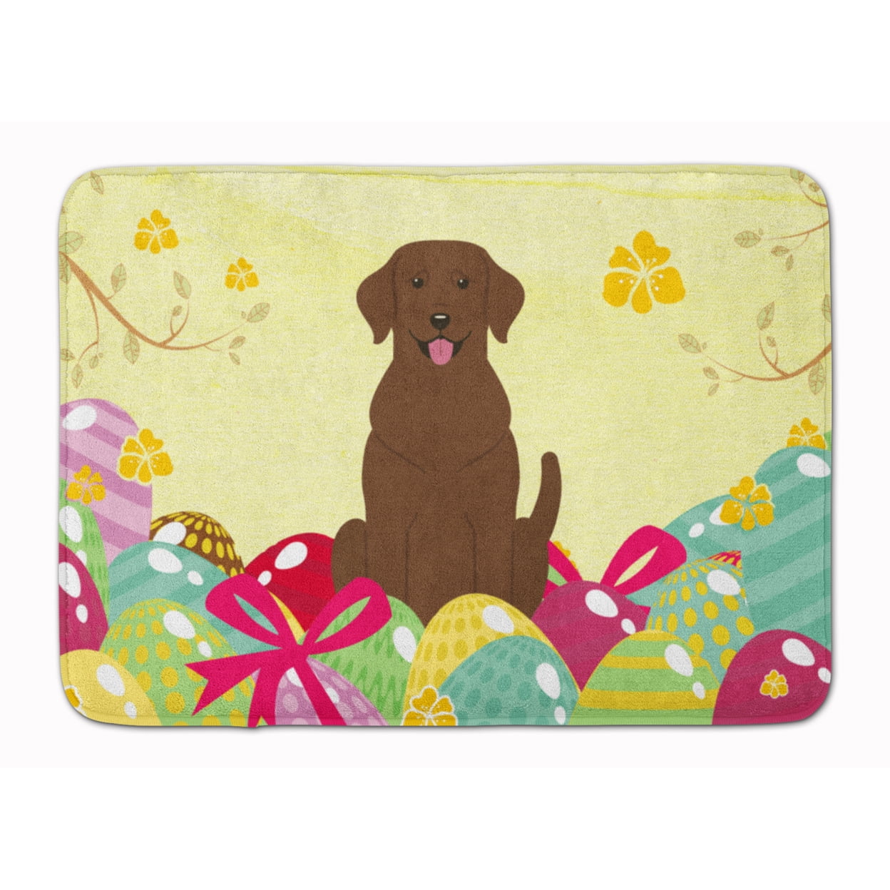 Easter Eggs Chocolate Labrador Machine Washable Memory Foam Mat ...