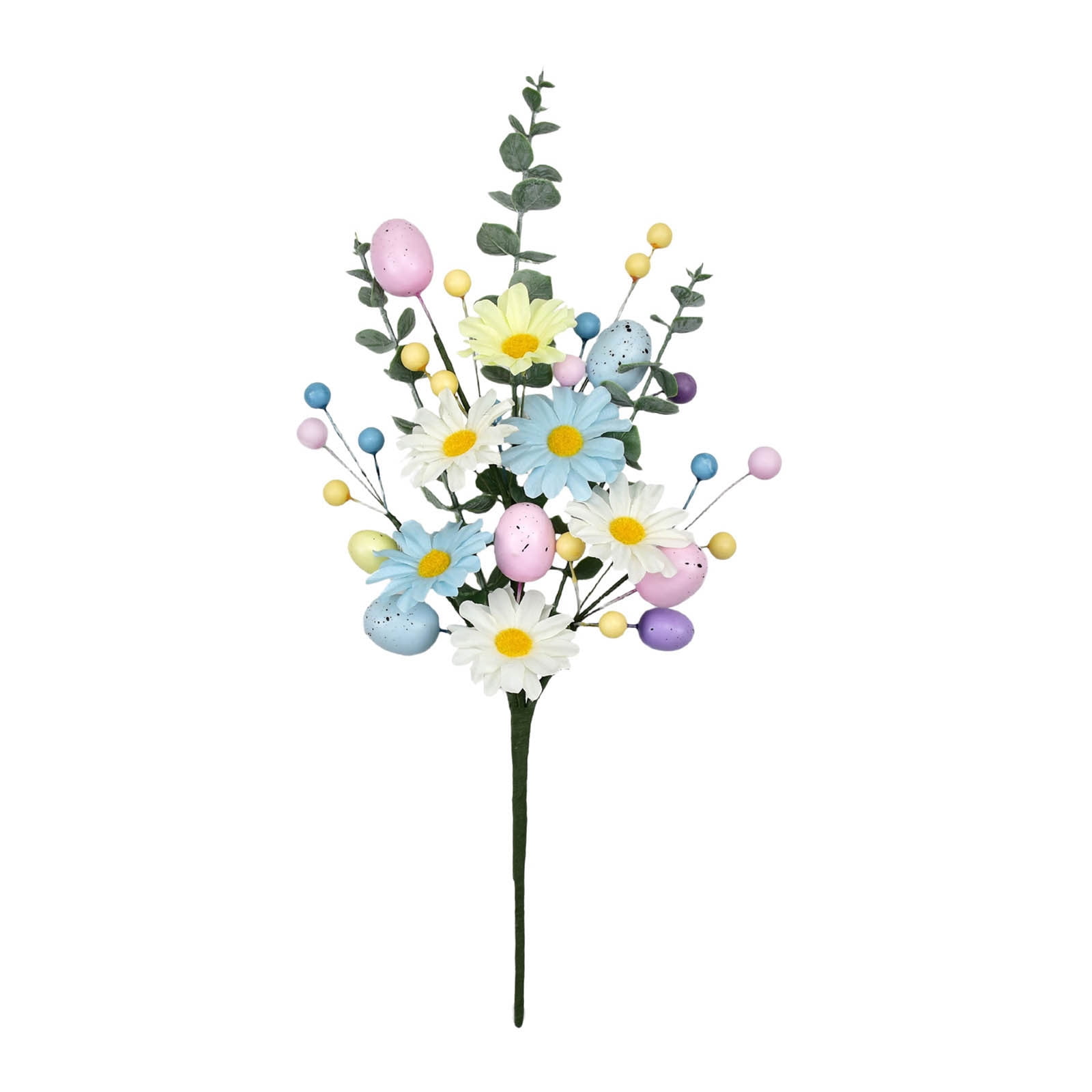 Easter Eggs & Daisy Artificial Stem Decorations, 17.71" DIY Floral ...