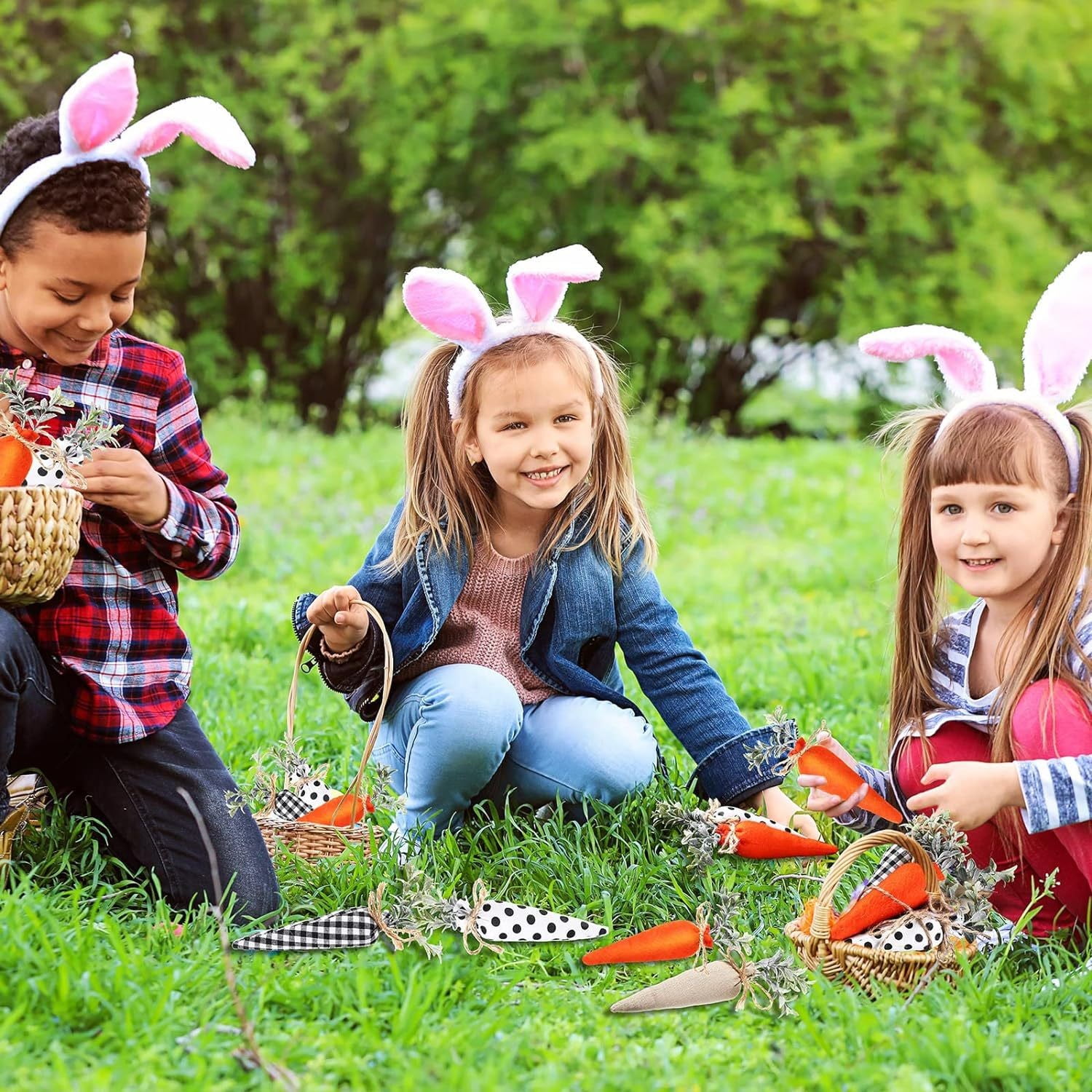 Easter Eggs Decoration Easter Carrot Decorations Checkered Dotted ...