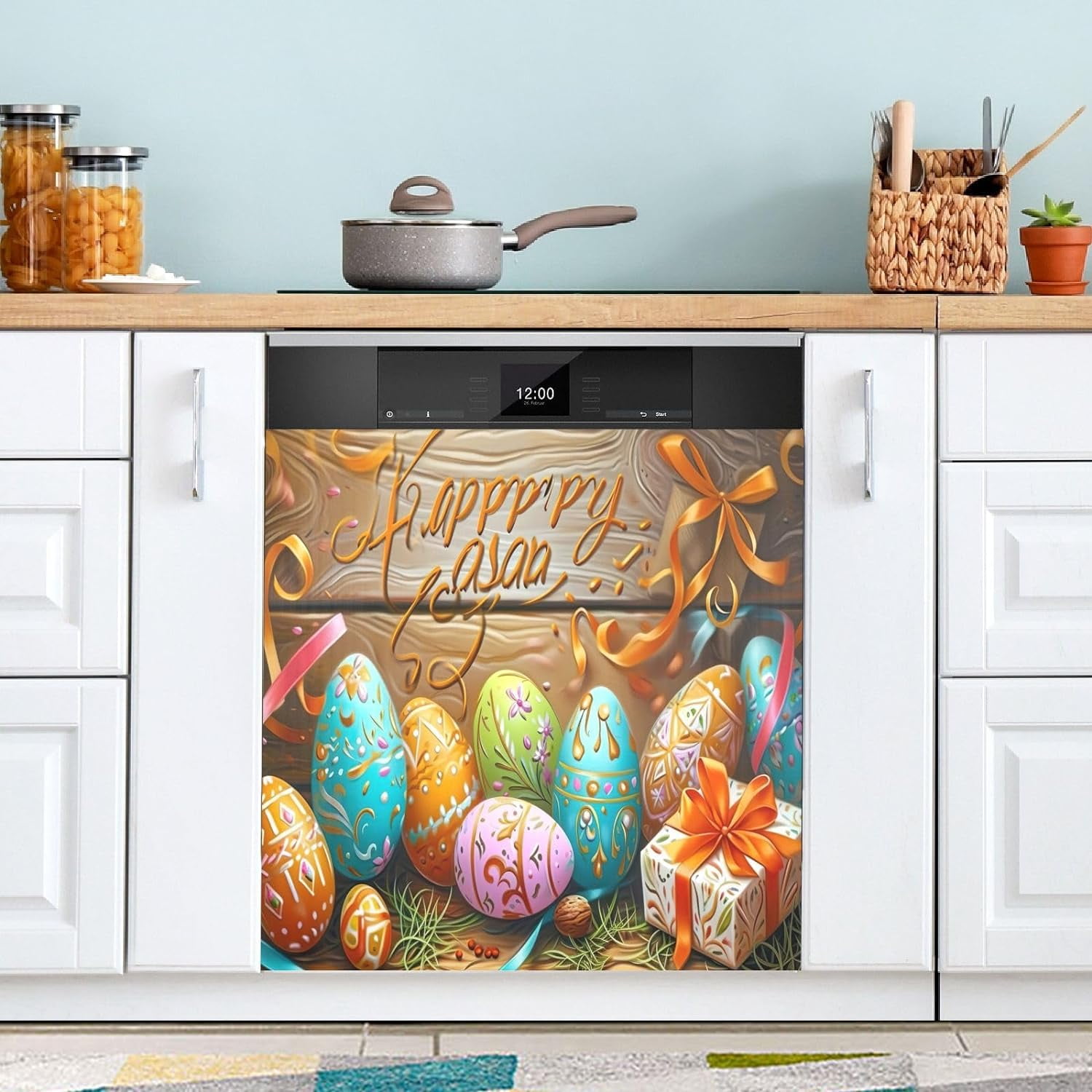 Easter Eggs Dishwasher Magnet Cover, Kitchen Dish Washer Door Panel ...