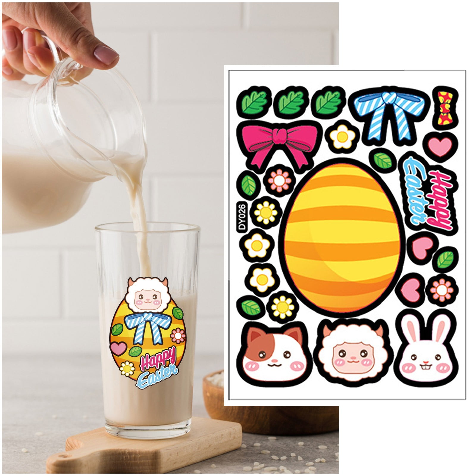 Easter Eggs- Easter Window Cling Stickers For Home Decoration Bunny ...