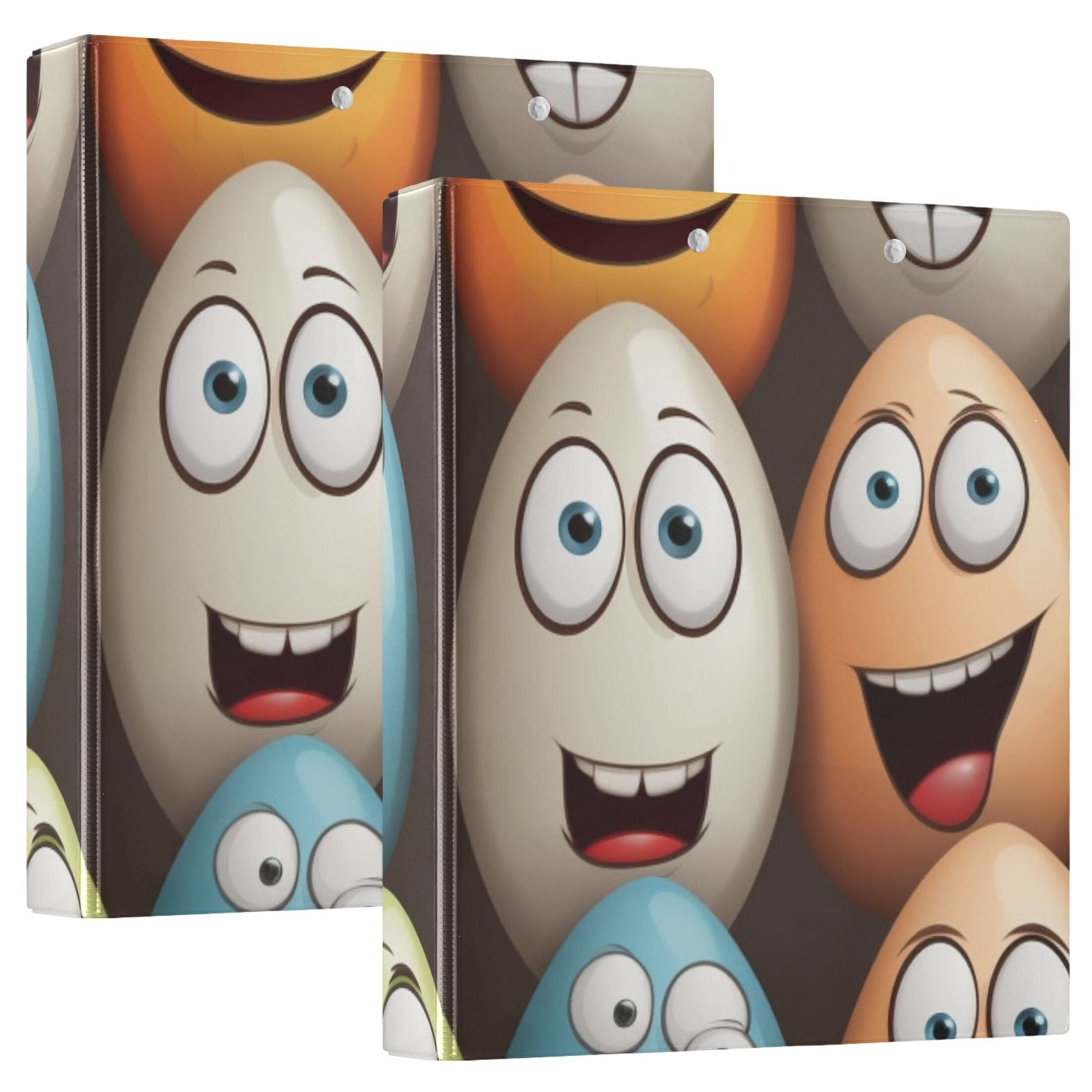 Easter Eggs Face 3 Ring Binders 1.5 inch Hardcover File Folders with ...