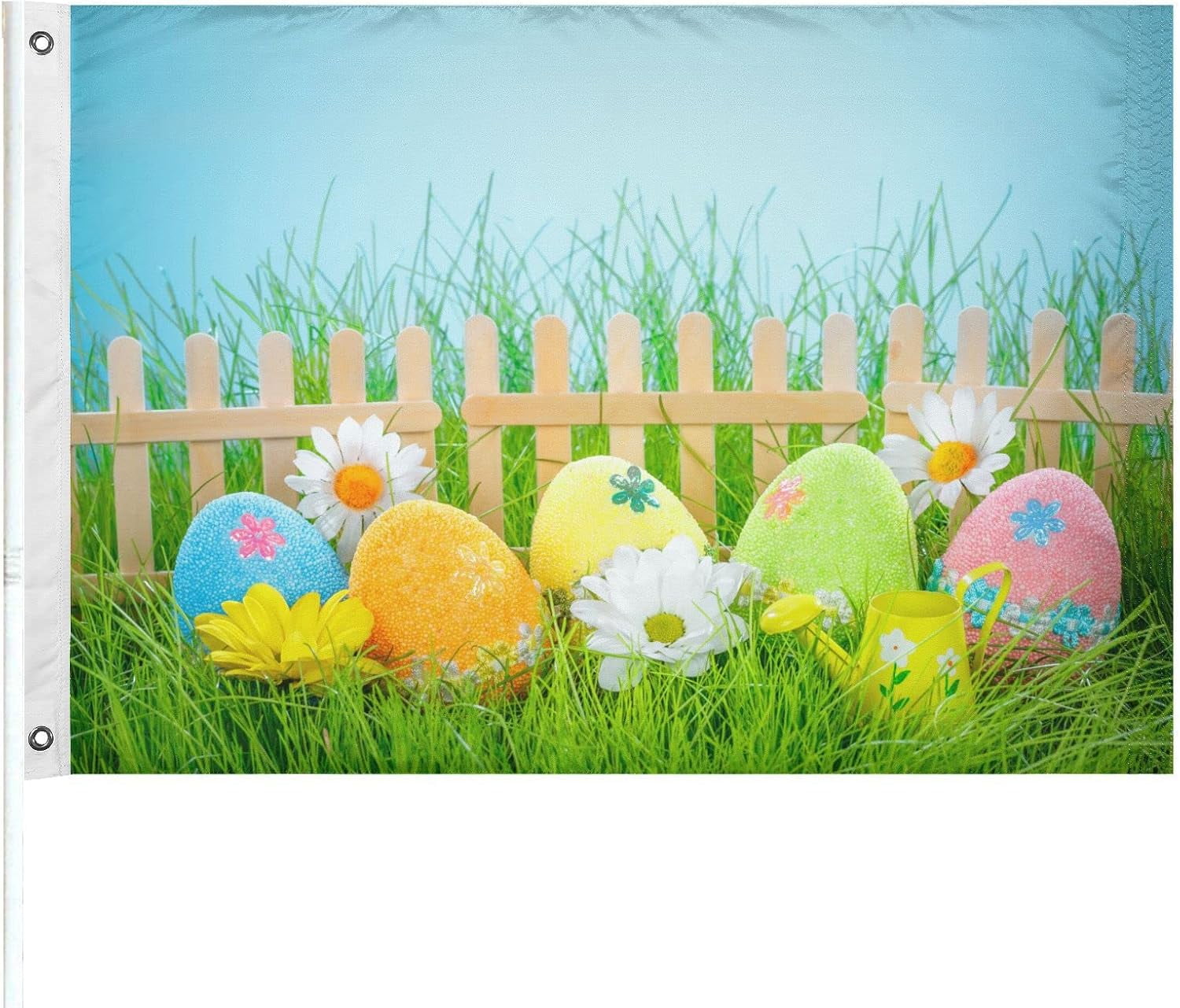 Easter Eggs Flower Grass Flag Outdoor Garden Flag for Outside Funny ...