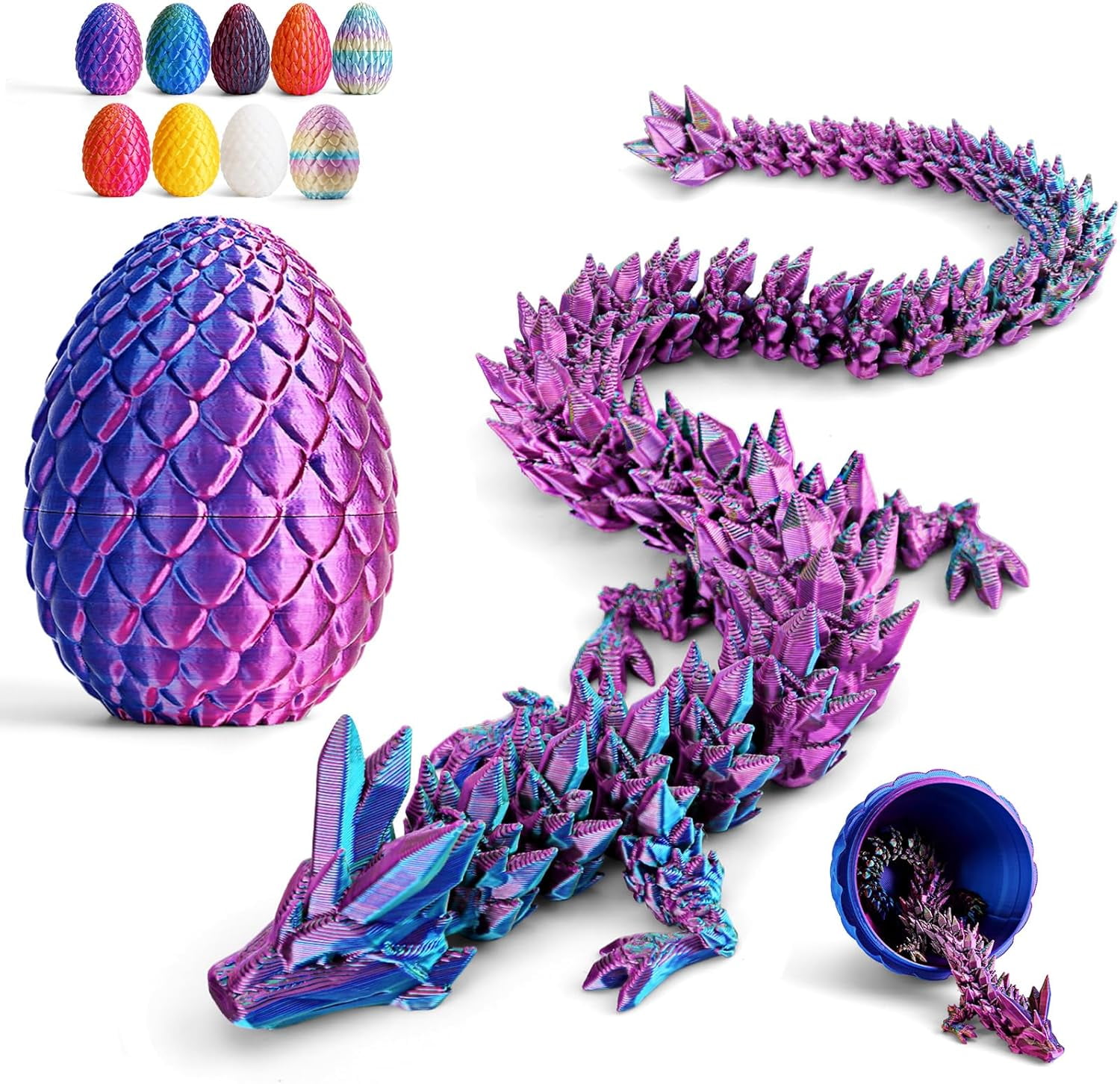 Easter Eggs Gifts for Kids, 3D Printed Dragon in Egg Easter Basket ...
