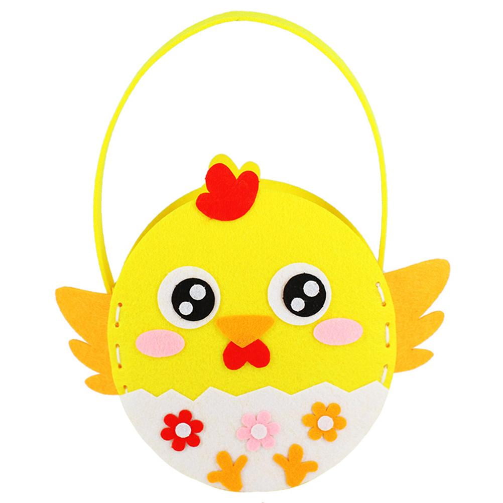 Easter Eggs Hunt Bags Easter Tote with Chick and Bunny Shape Easter ...