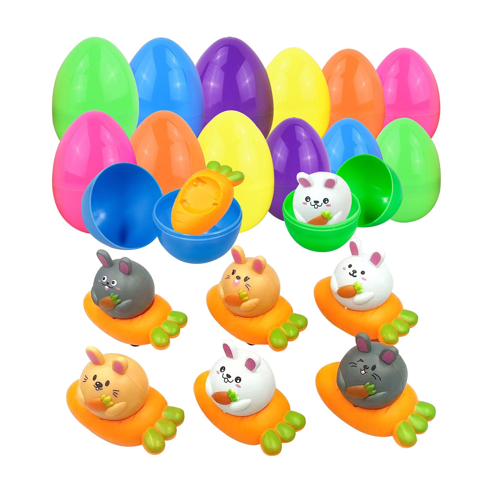 Easter Eggs Hunt Easter Egg Hunt Kit with 12 Colorful Plastic Eggs and ...