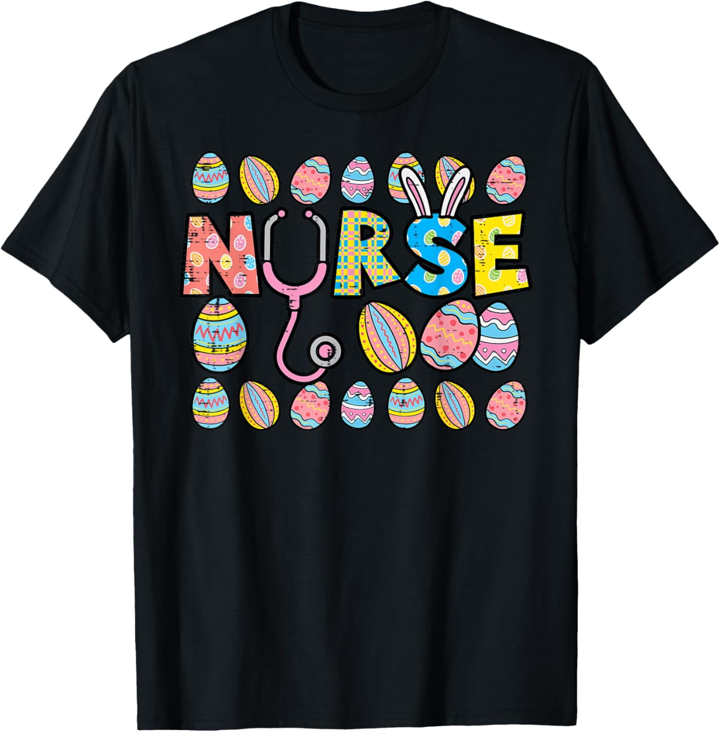 Easter Eggs Nurse Stethoscope Scrub Top Spring Squad Women T-Shirt men ...