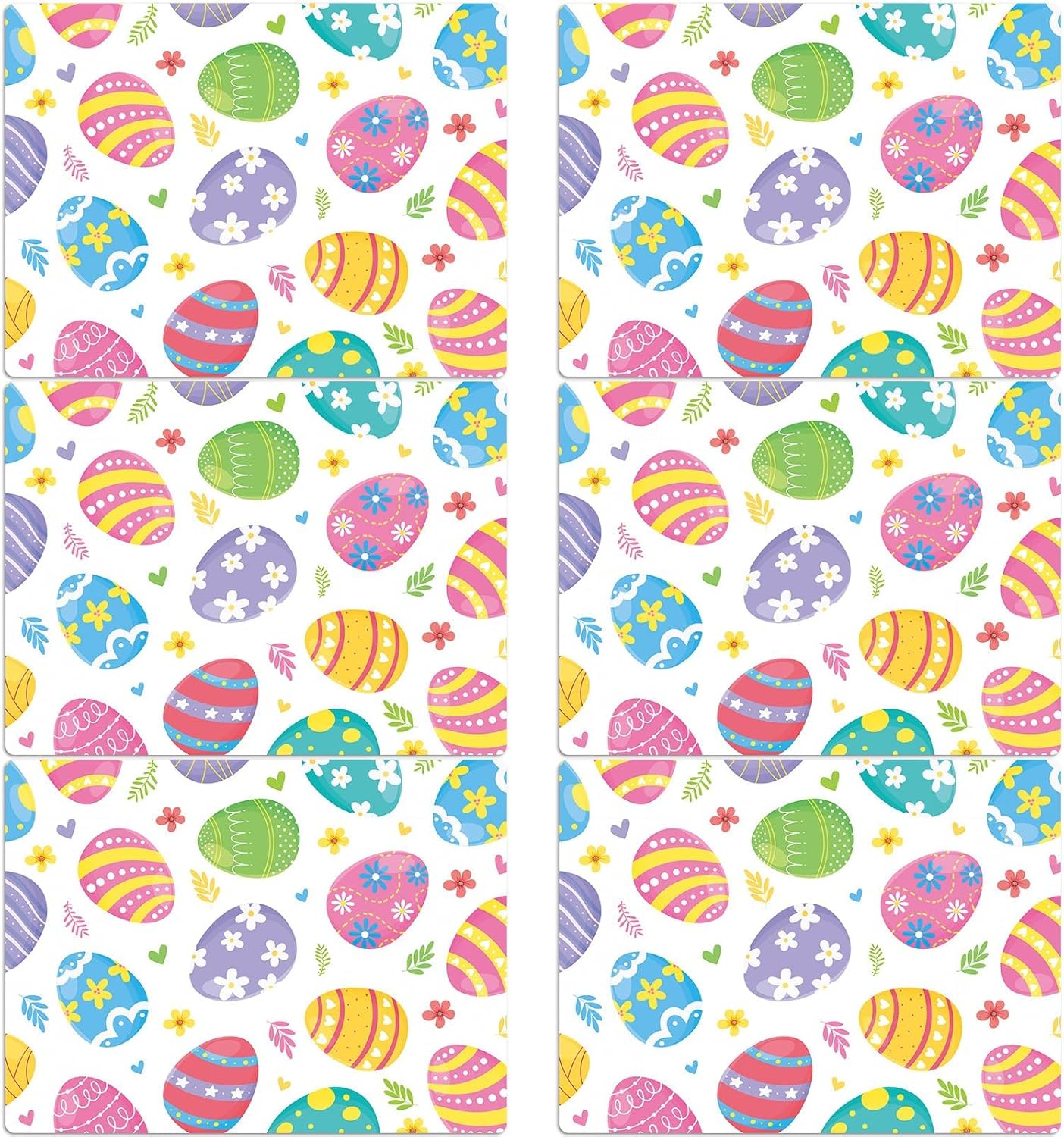Easter Eggs Placemats Set of 6 Happy Easter Egg Plastic Table Mats ...