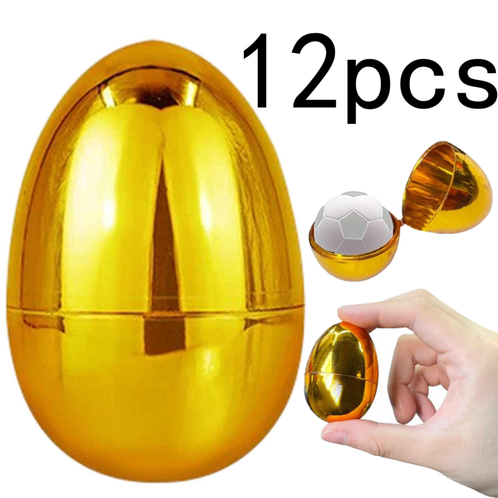 Easter Eggs,Plastic Easter Eggs,Golden Egg,Gold Easter Eggs,Metallic Plastic Empty Eggs Fillable ...