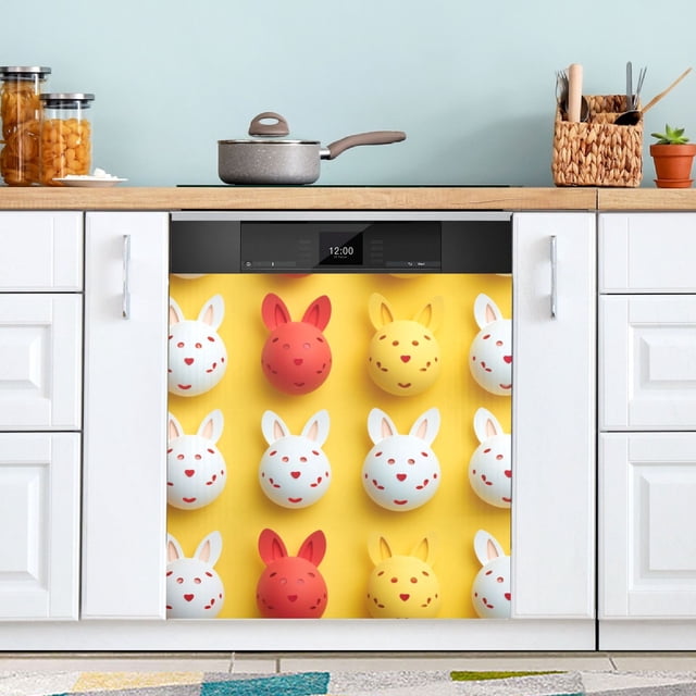 Easter Eggs Rabbit Ear Dishwasher Magnetic Covers Magnet Sticker ...