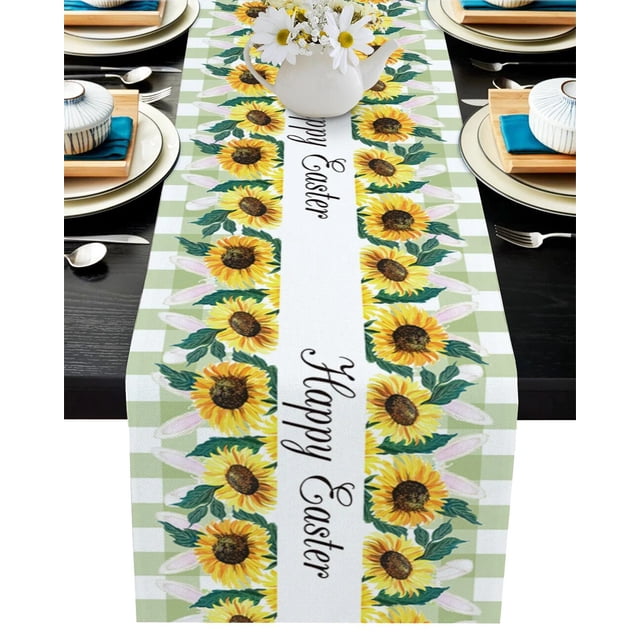 Easter Eggs Rabbit Ears Grass Table Runner Wedding Table Decoration ...