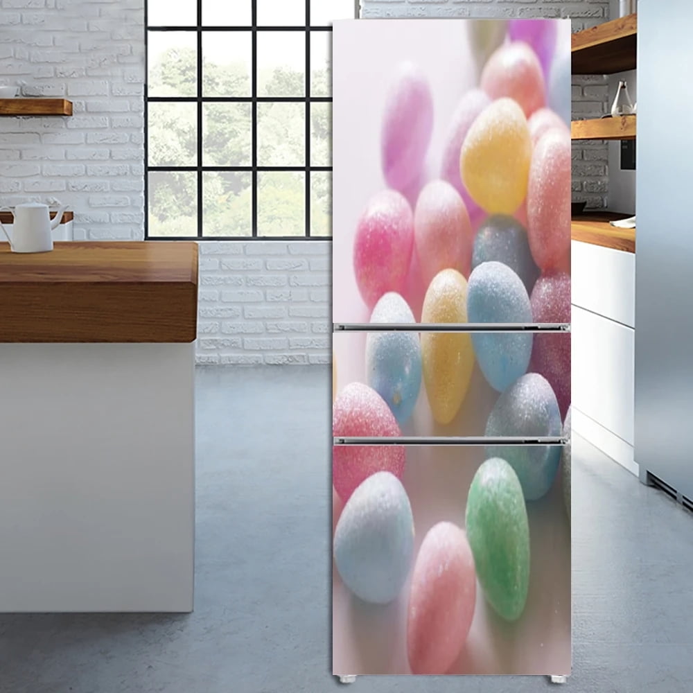 Easter Eggs Refrigerator Sticker Door Cover Sticker Floral Vinyl ...