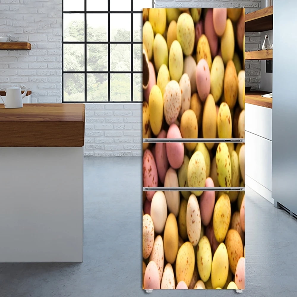 Easter Eggs Refrigerator Sticker Door Cover Sticker Floral Vinyl ...